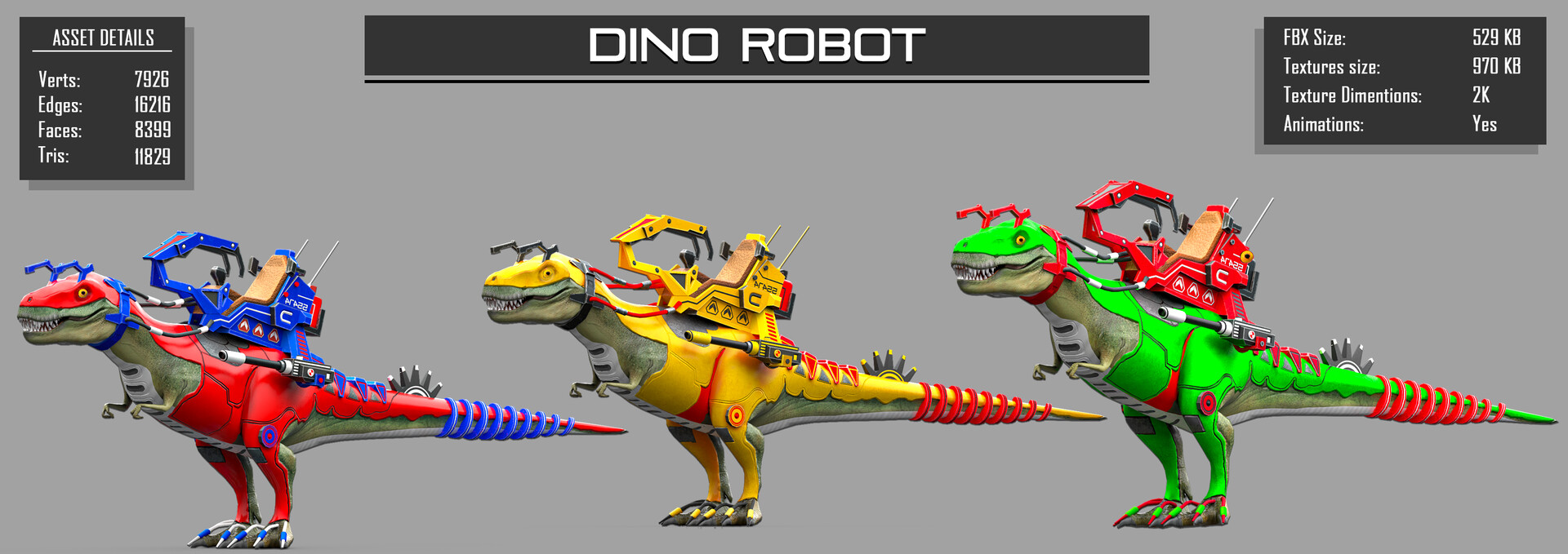 ArtStation - Dino Robots Pack