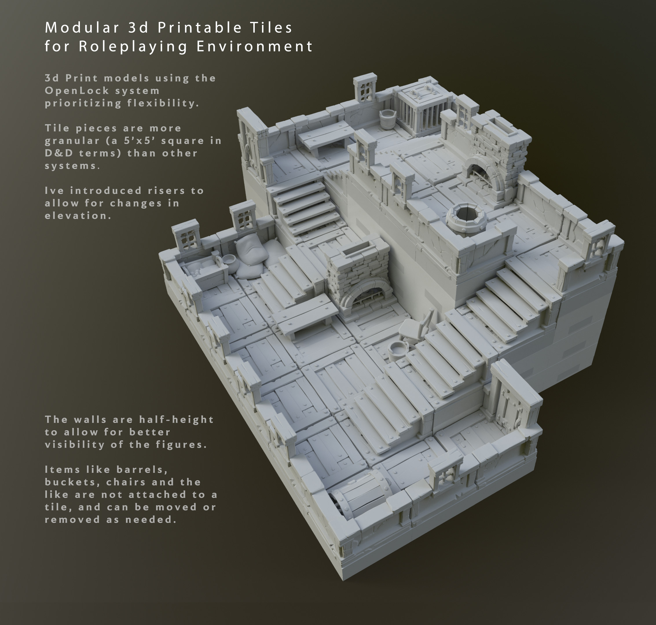Crackpot Assembly | Boris Dimitrijevic - Modular 3d Printable Tiles for a Roleplaying Environment