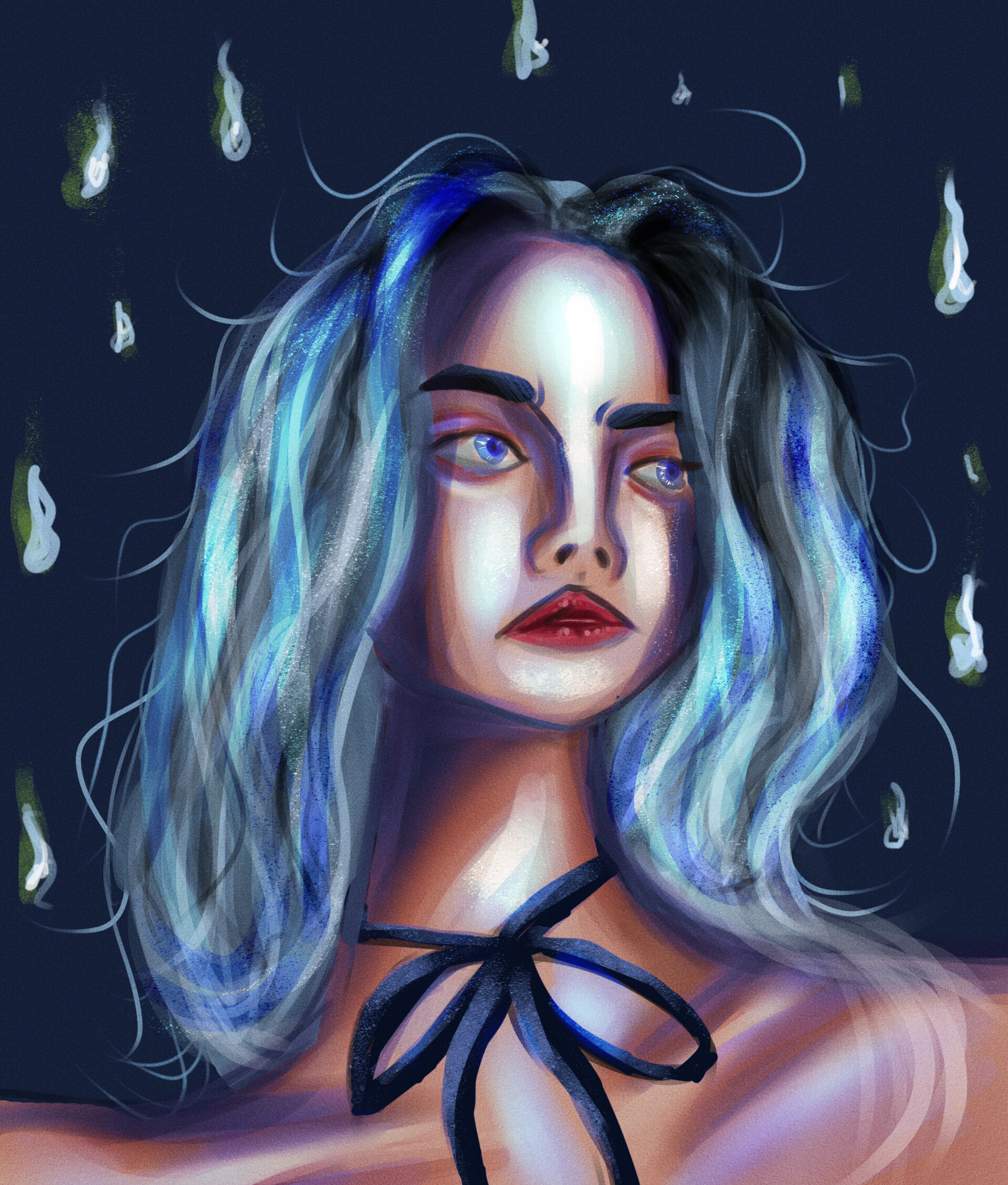 ArtStation - Blue light lady