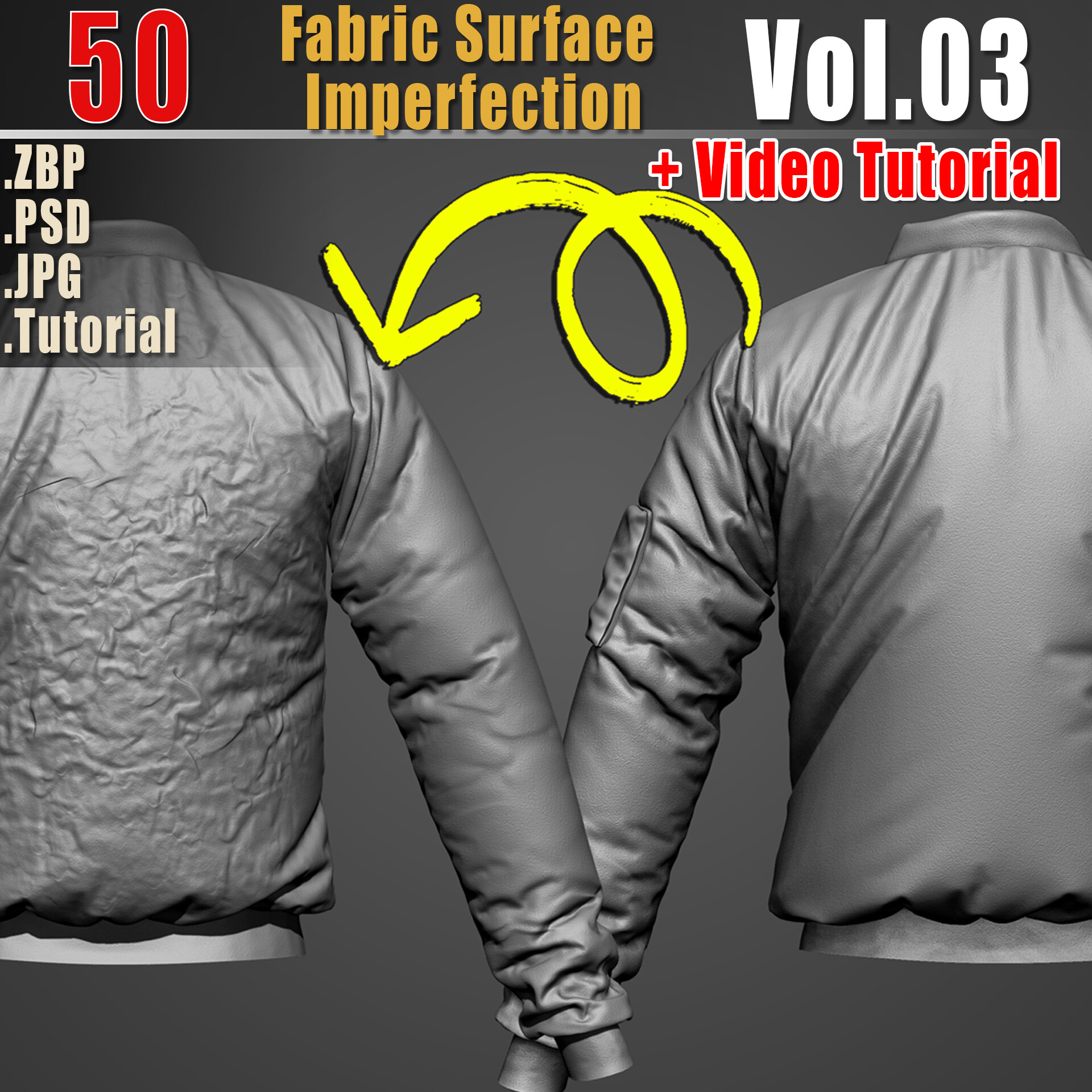 ArtStation - 50 Fabric Surface Imperfection Vol03+Video Tutorial