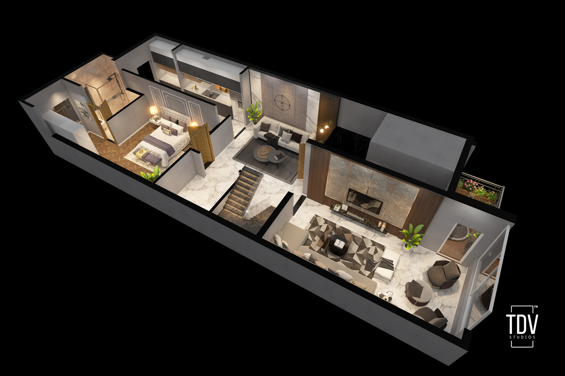 ArtStation - 3D Floor Plan Isometric View