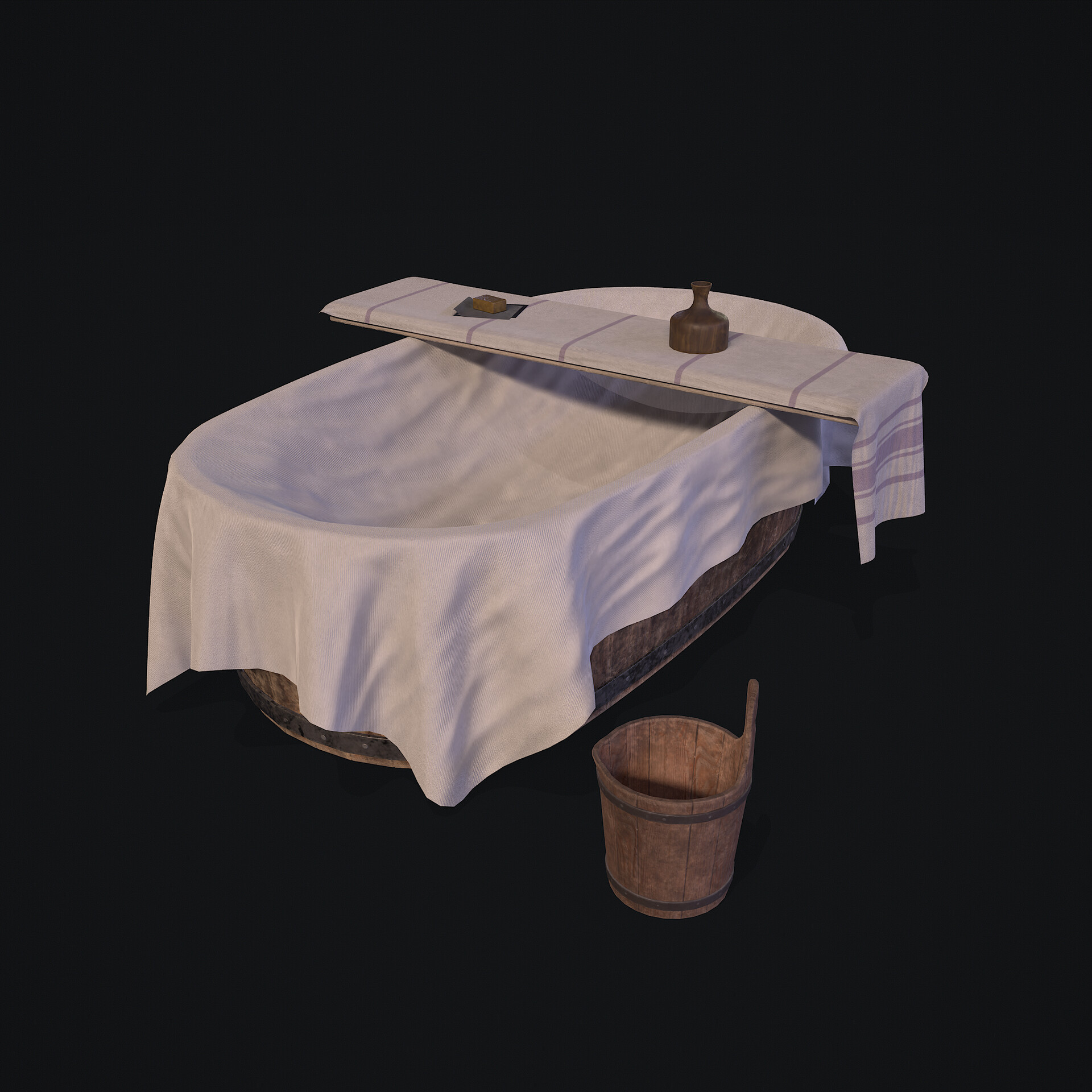 ArtStation - Medieval Bath Tub Scene