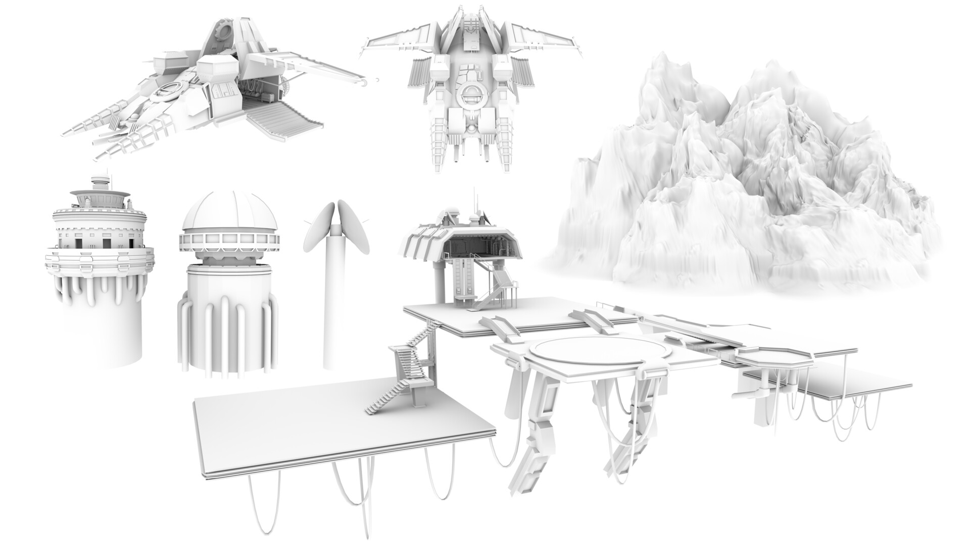 Sci Fi Mountain Base