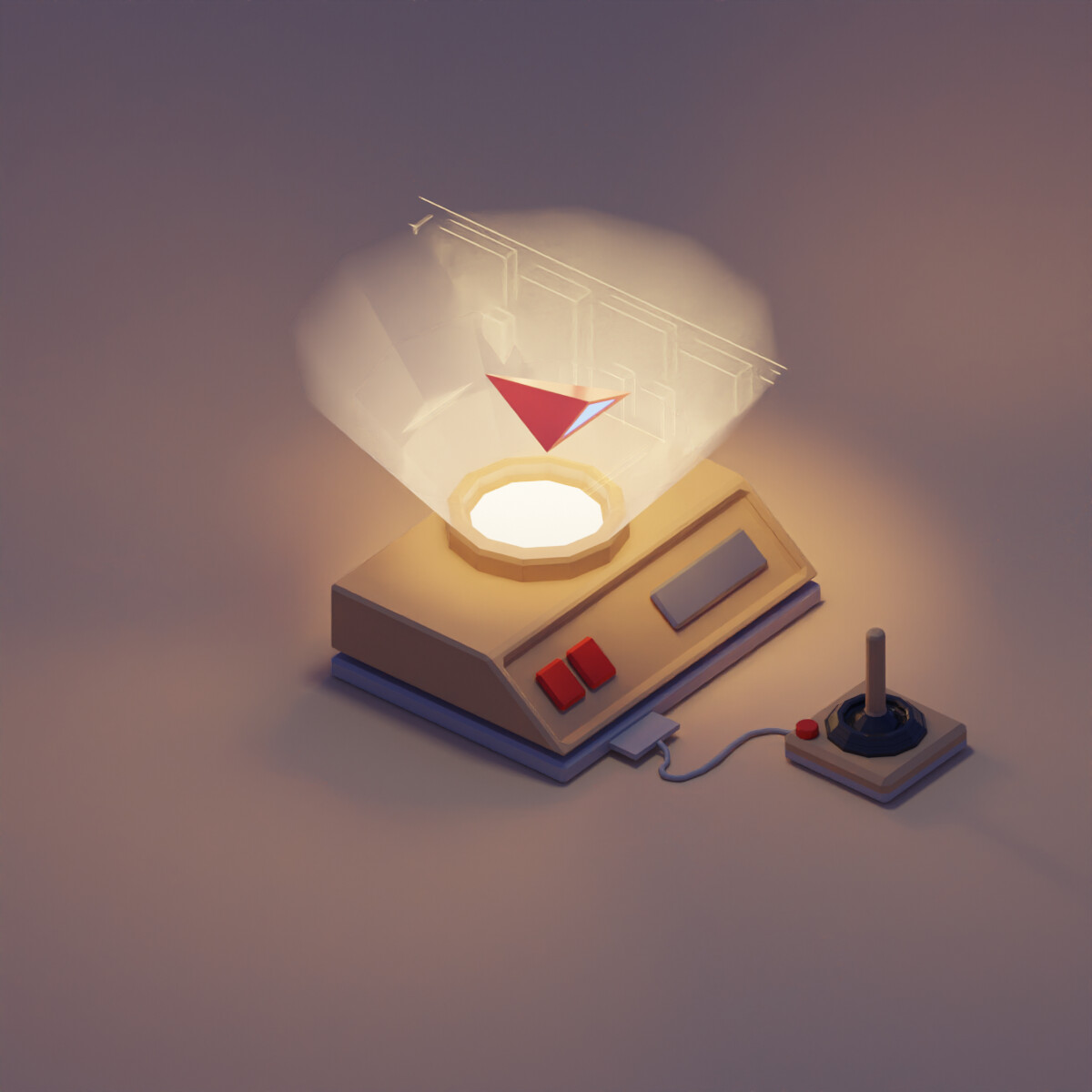 ArtStation - Future Retro game station Low Poly model with loop animation