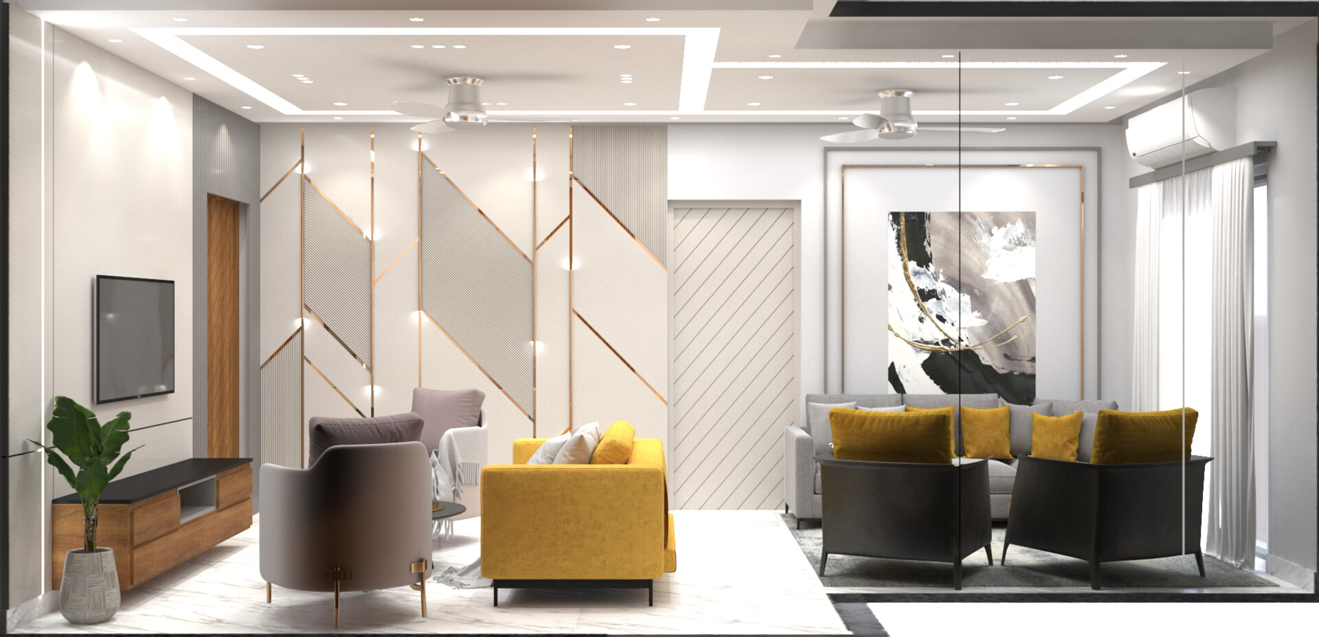 Harshdeep Singh Gabri - Living Room, DLF Moti Nagar, Delhi, India