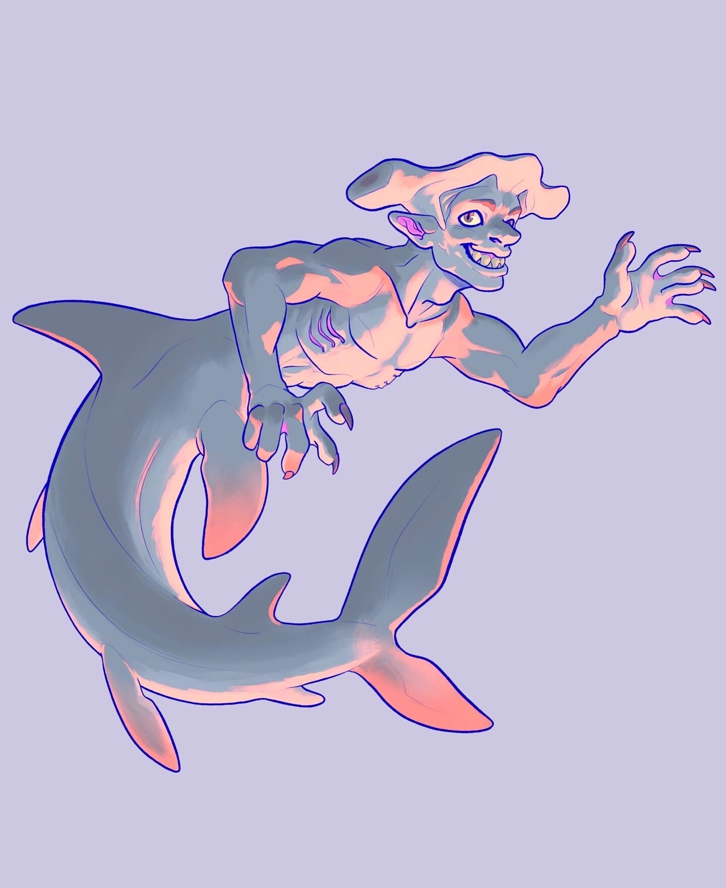 Art House Of Em - Hammer head shark merman!