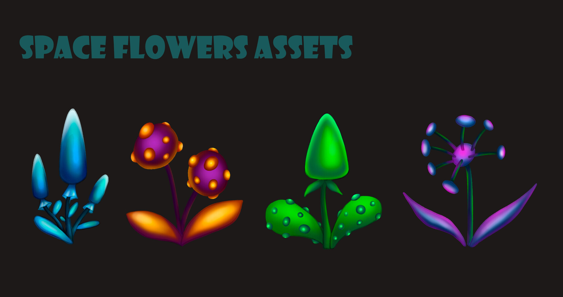 ArtStation - Flower assets for space world