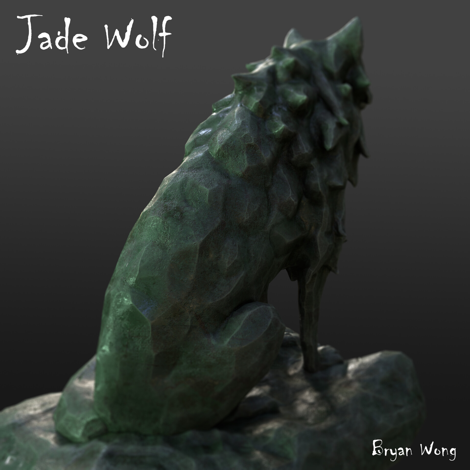 Brynn|1NF1N1T3L7 - Jade Wolf Statue