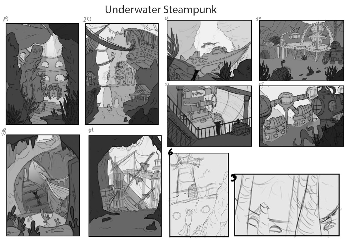 steampunk drawing base