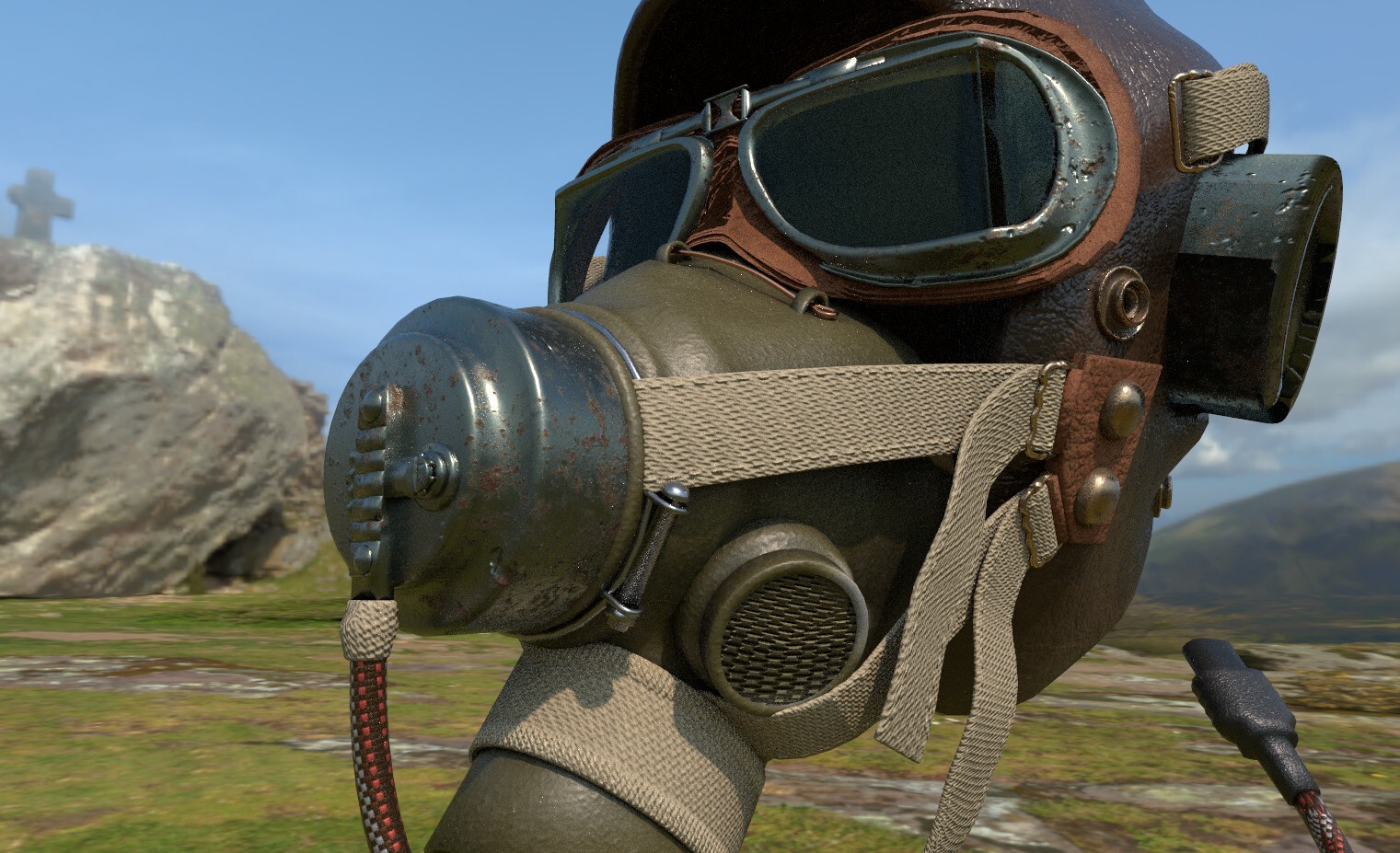 Geoff Graham - WW2 RAF Bomber Pilot - Mask, Helmet and Goggles