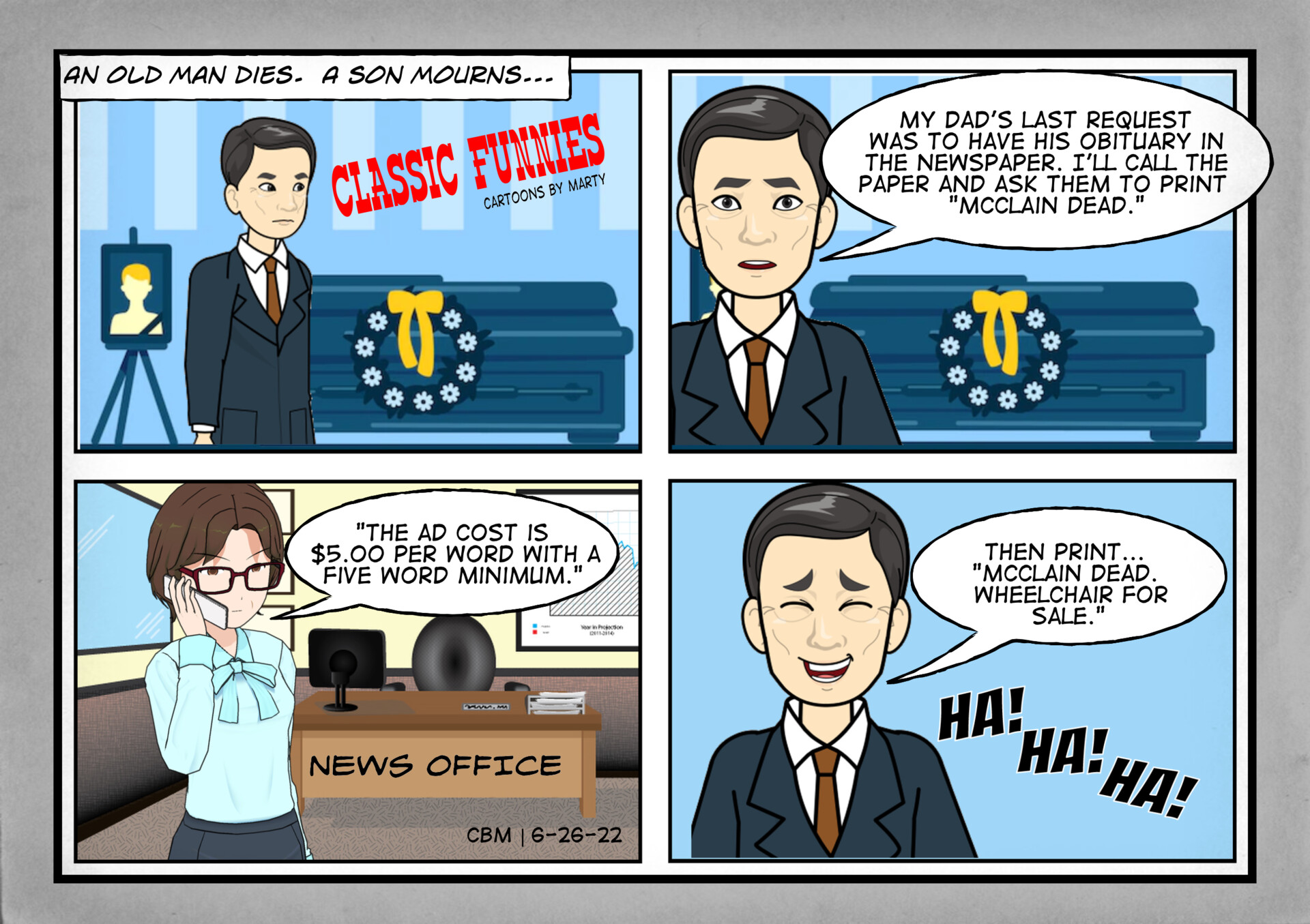 ArtStation - Classic Funnies: "The Obituary"