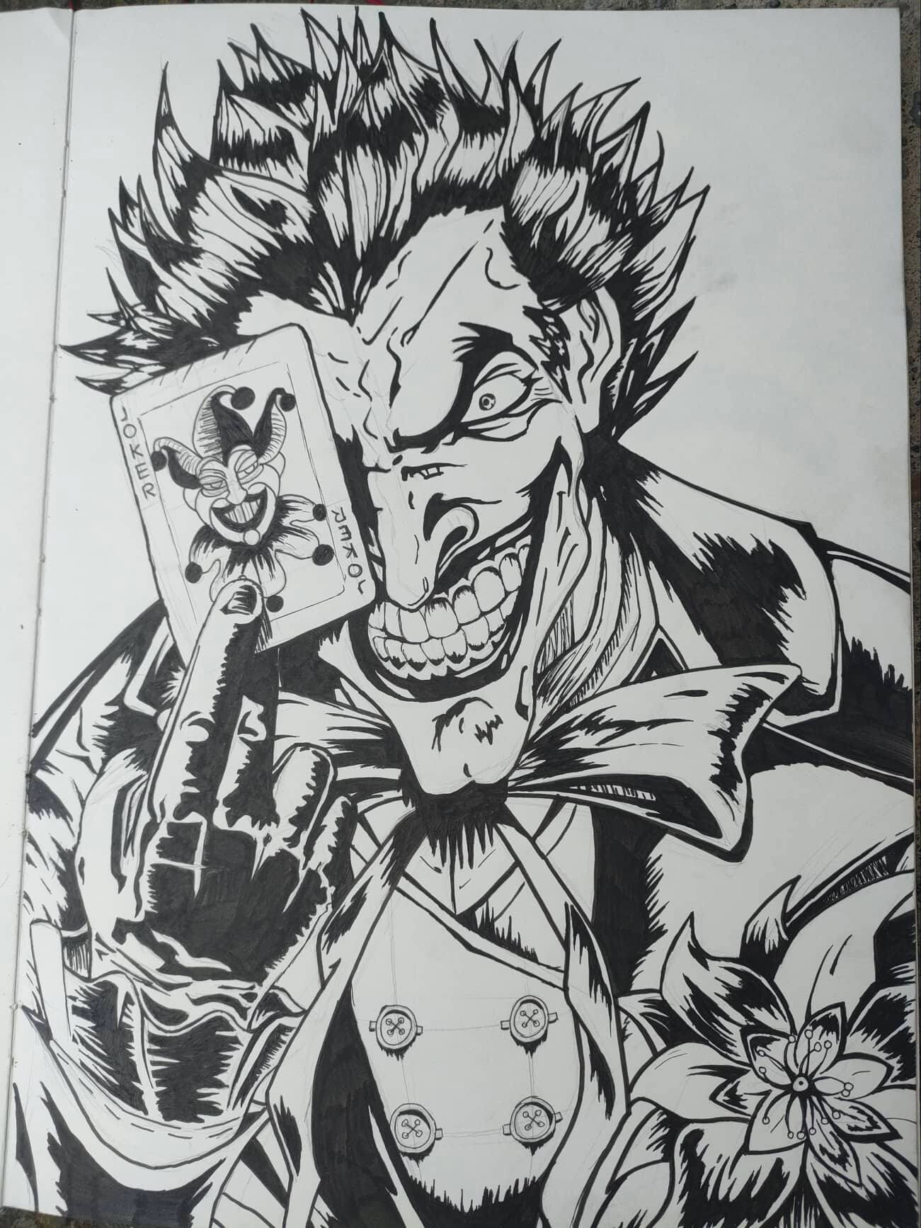 ArtStation - Ink drawing of the Joker
