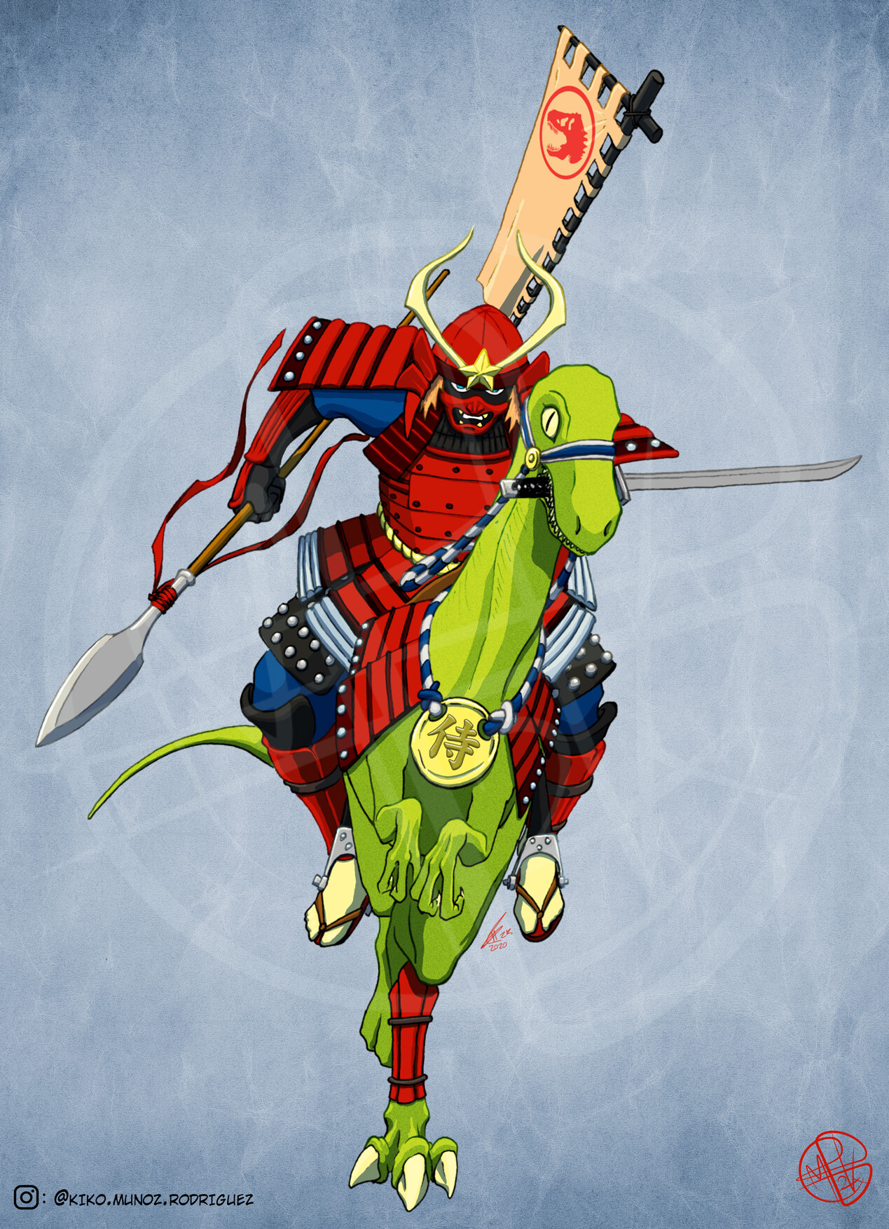 ArtStation - Dino Rider Samurai