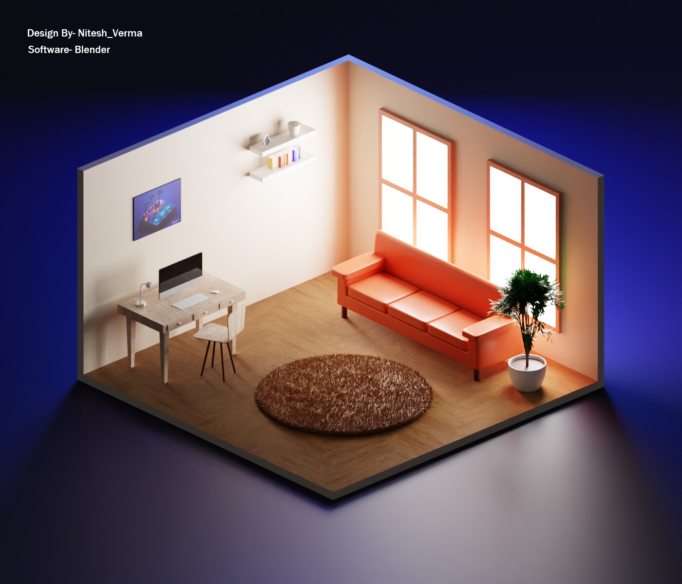 ArtStation - 3D portrait Room Design