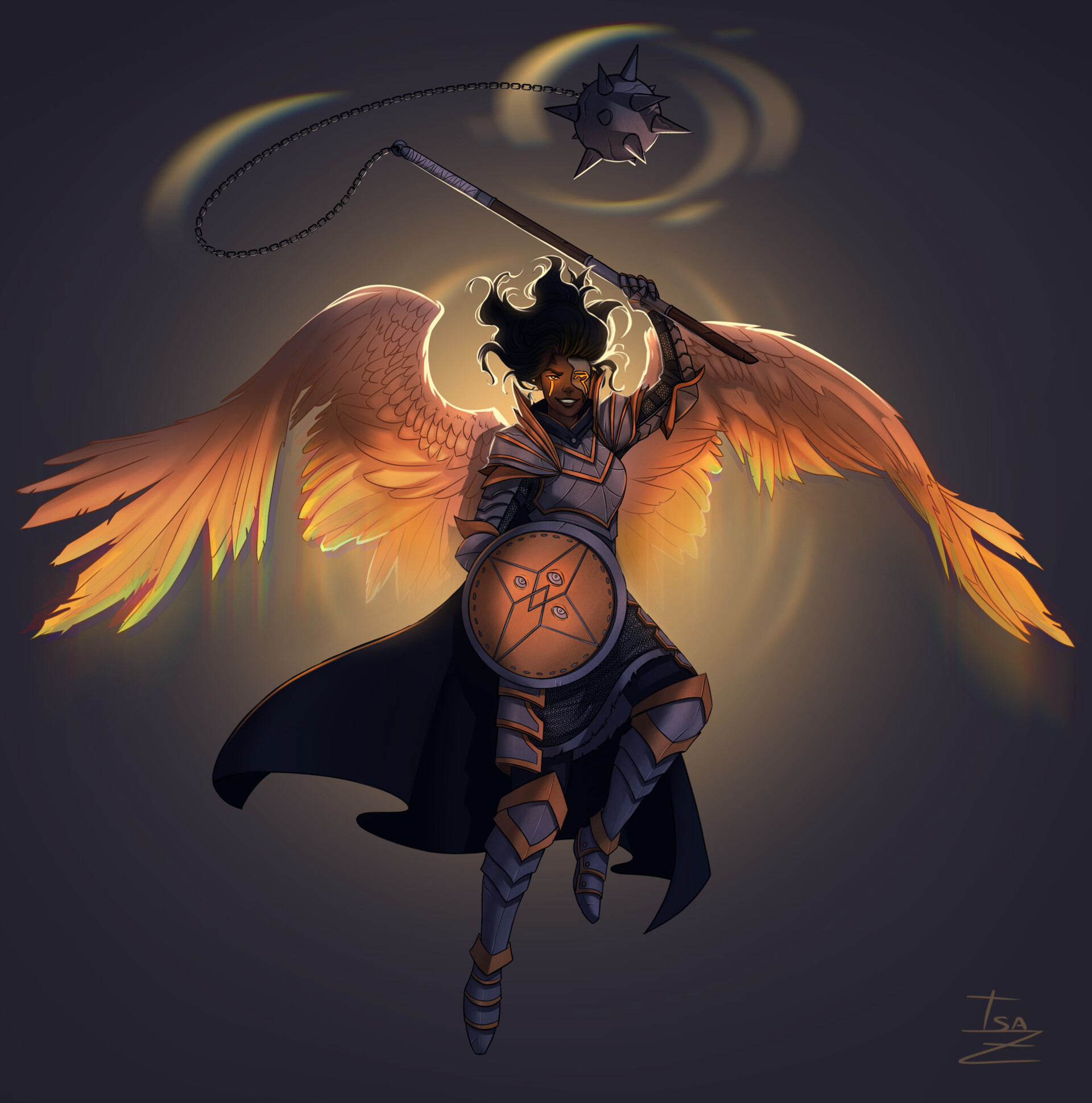 ArtStation - Aasimar Warrior - angelic transformation