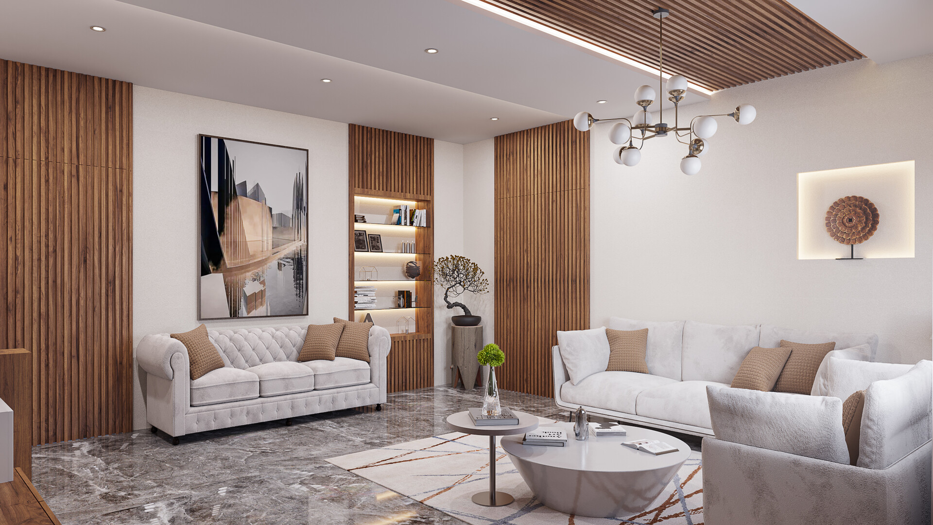 ArtStation - 3d views of Living hall ( Apartment ) At Nagpur