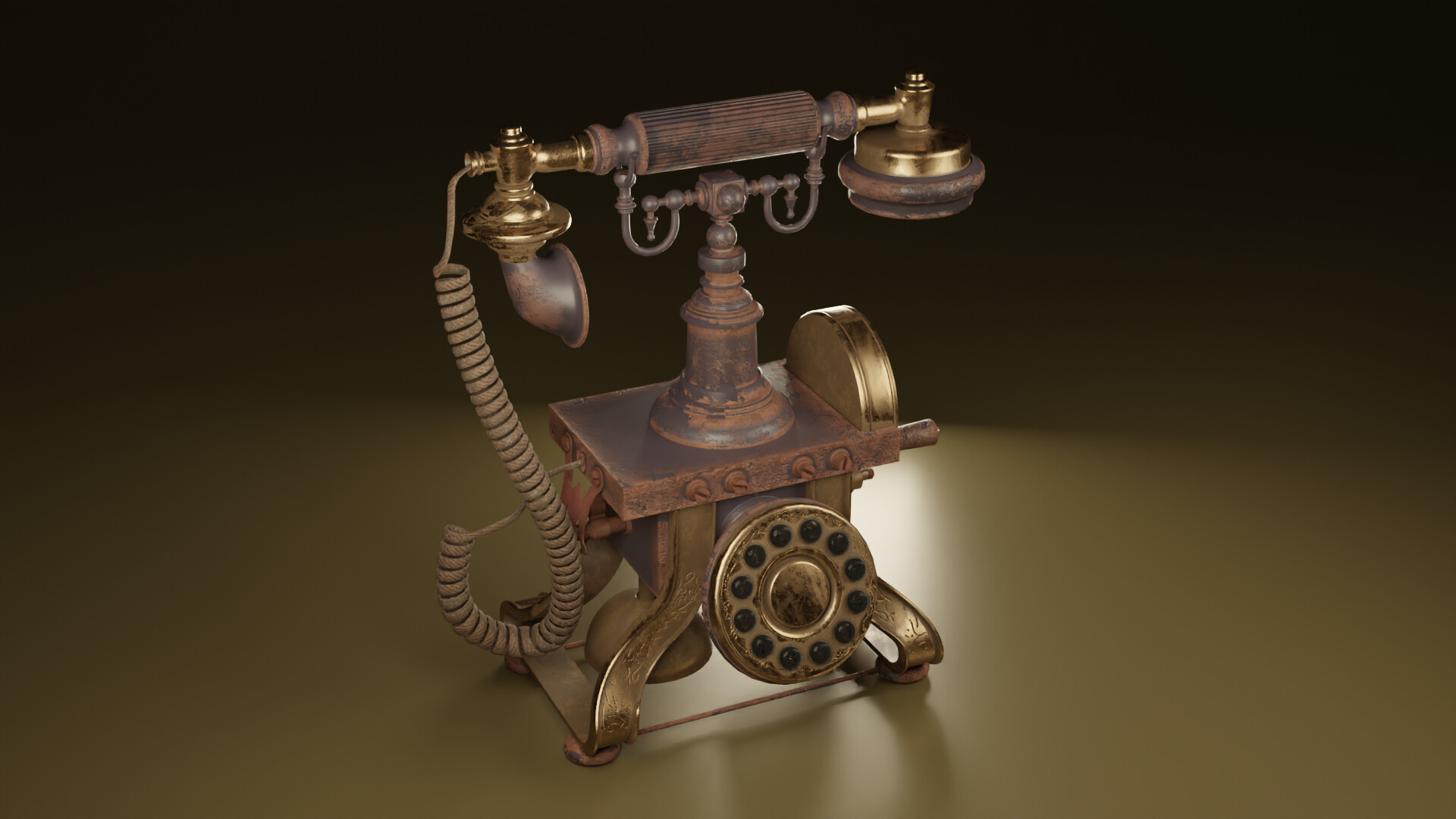 ArtStation - Old Vintage Telephone Low-poly 3D model