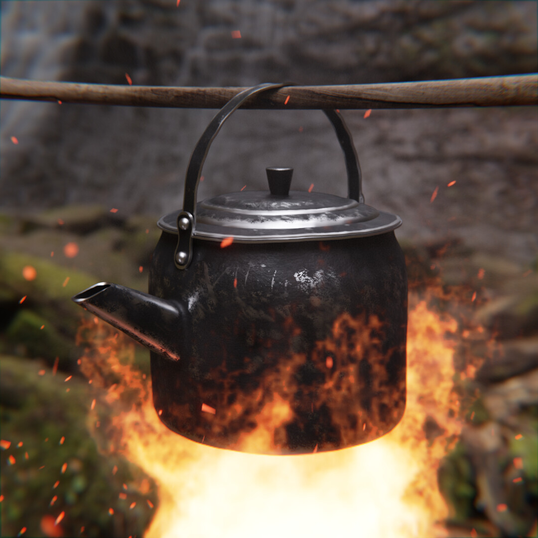 ArtStation - Kettle on fire. Skillbox. Final work.