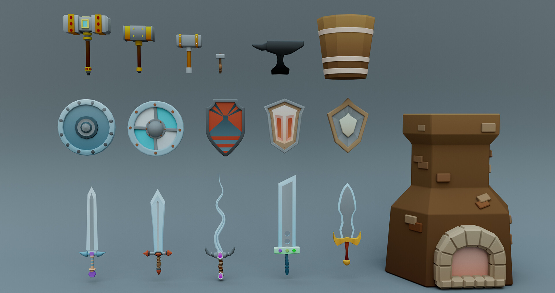 ArtStation - Low Poly Weapons
