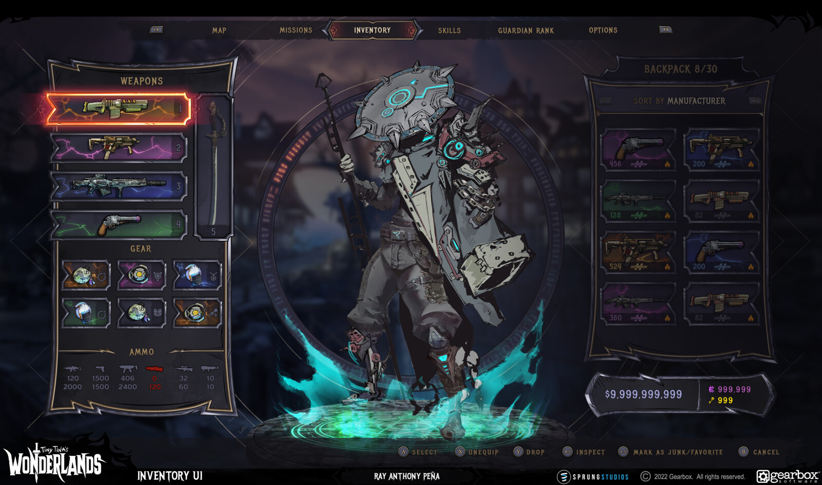 Ray Pena - Tiny Tina's Wonderlands Inventory Screen