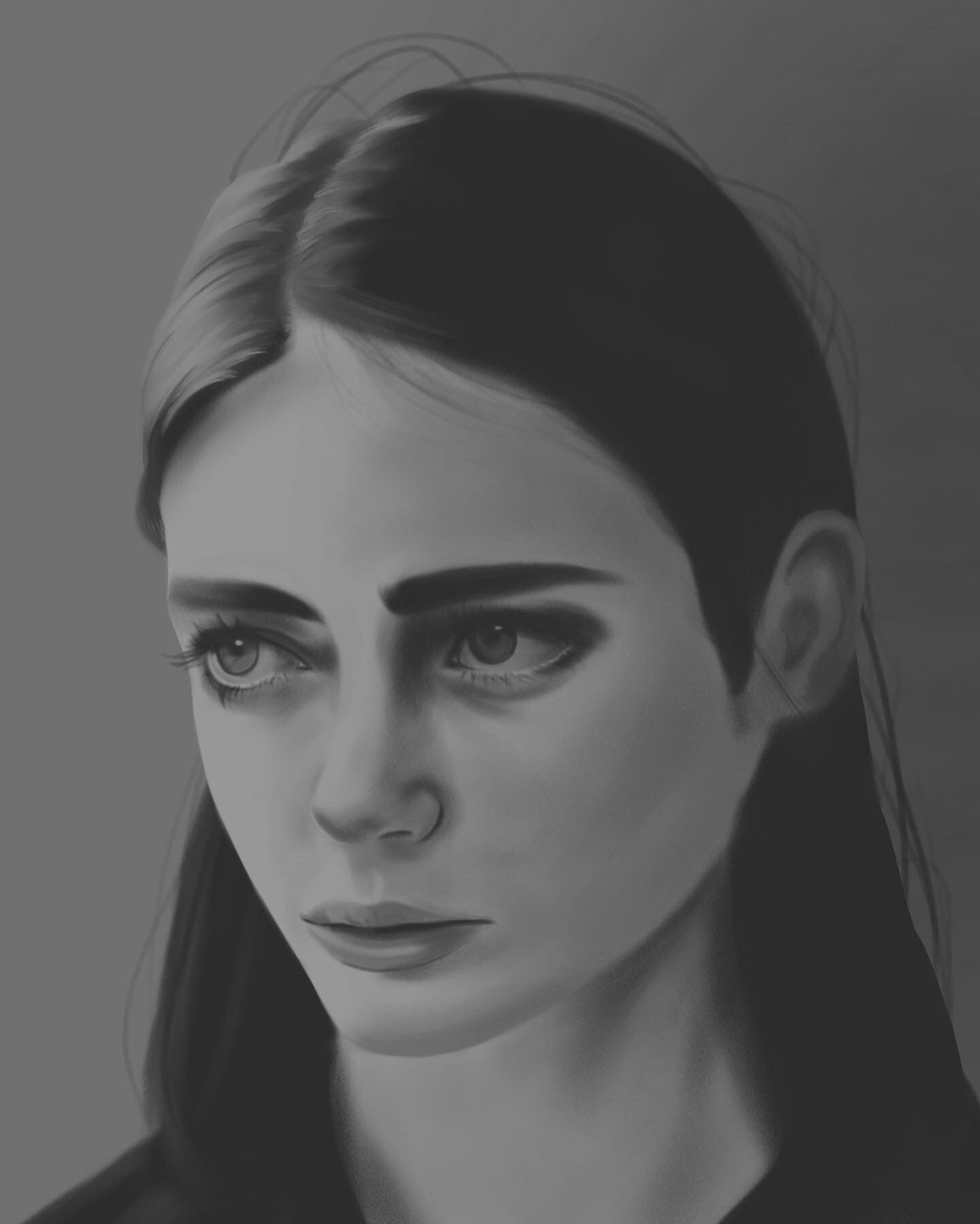 ArtStation - Greyscale portrait