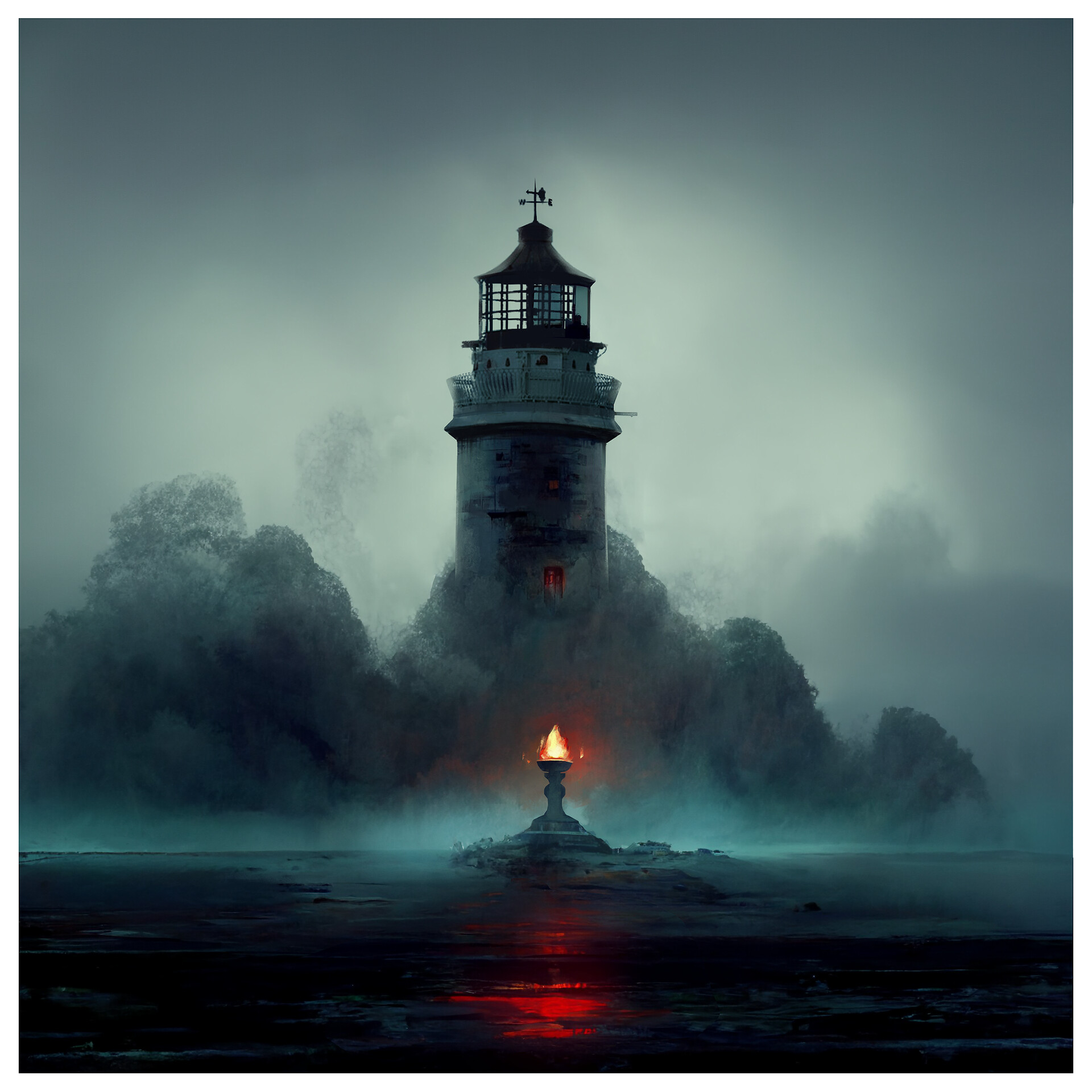 ArtStation - Lighthouse in the mist