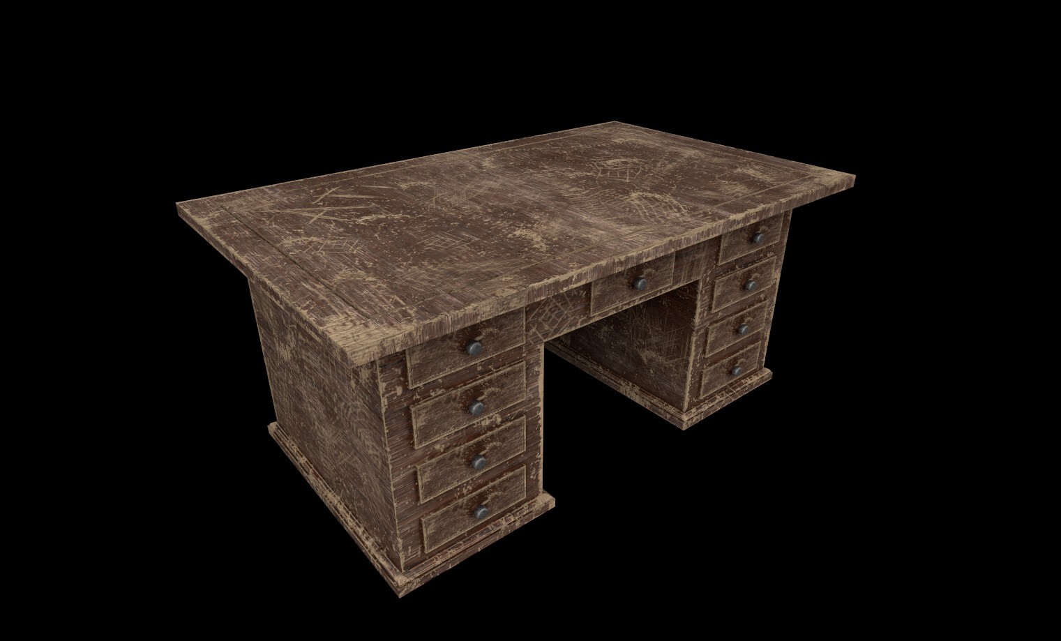 ArtStation - Table 3D Model with wood damage look