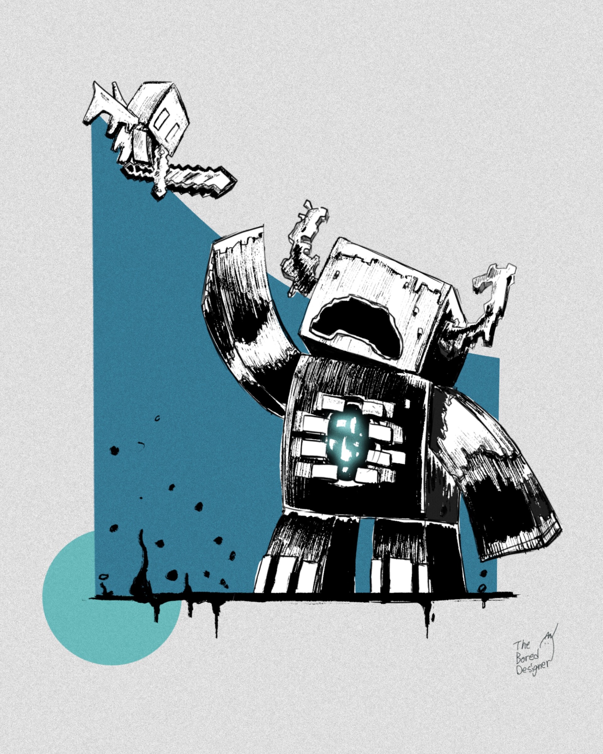 ArtStation - Warden and the Allay. Minecraft fan art.