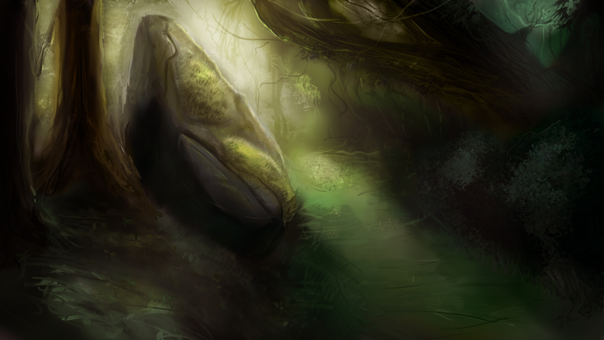 ArtStation - stone in forest