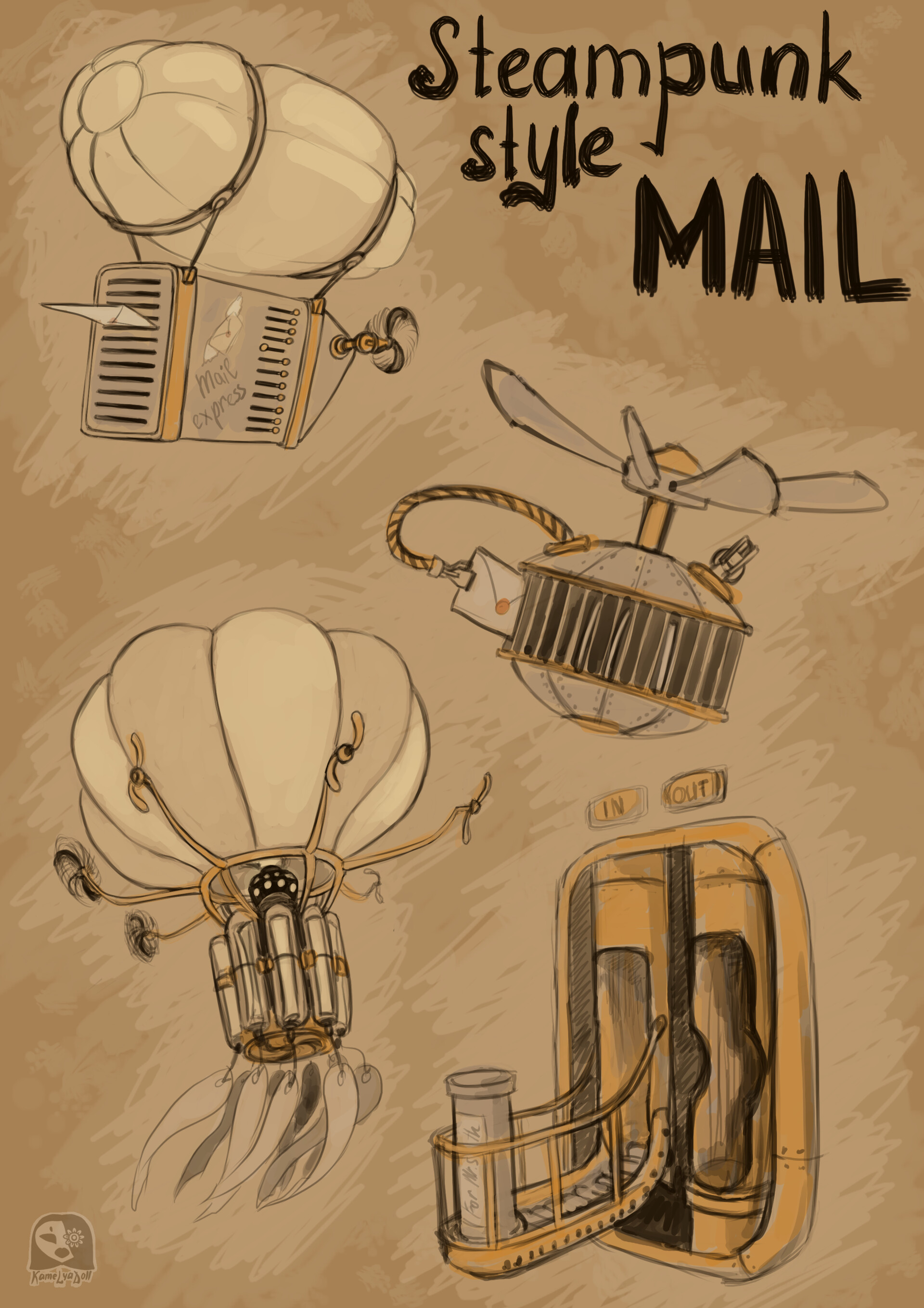 ArtStation - Mail in steampunk style. Concept art