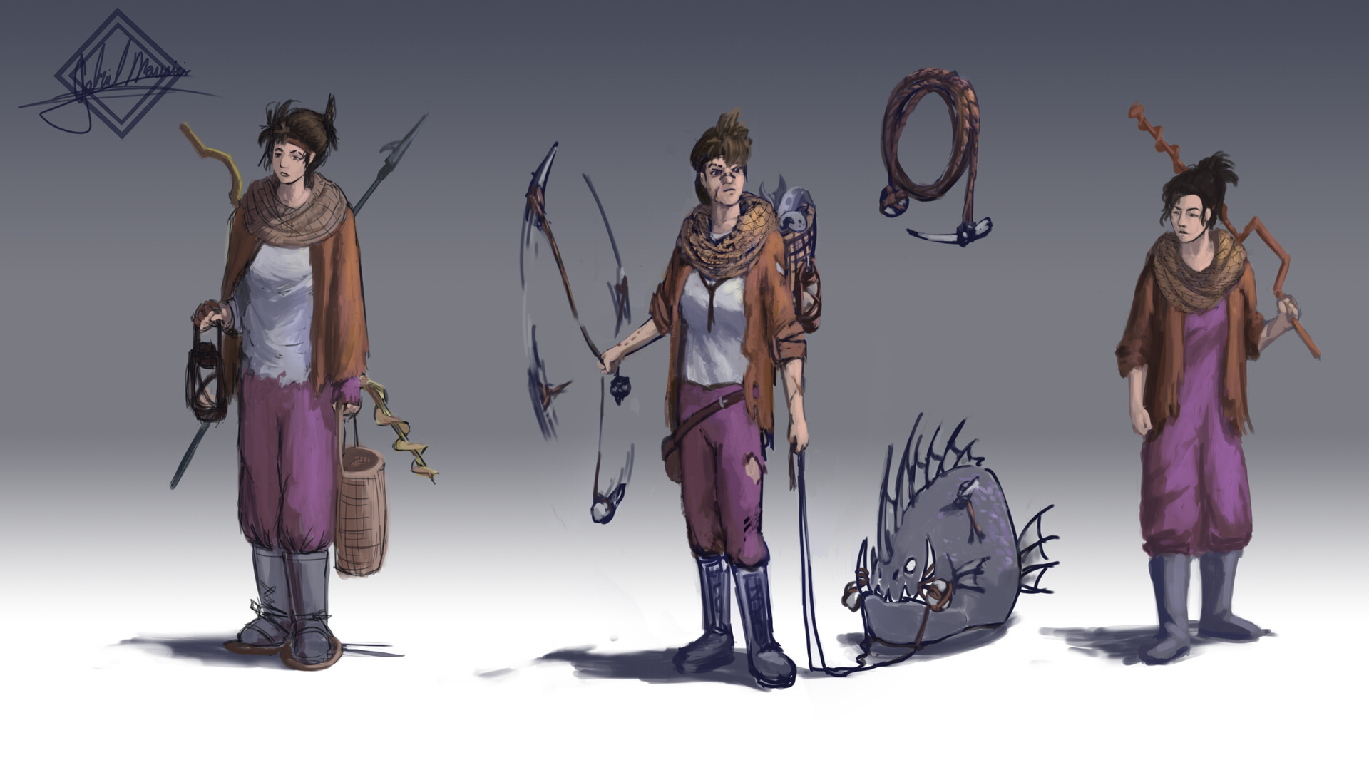 ArtStation - Sea Monster Hunter - Character design Concept