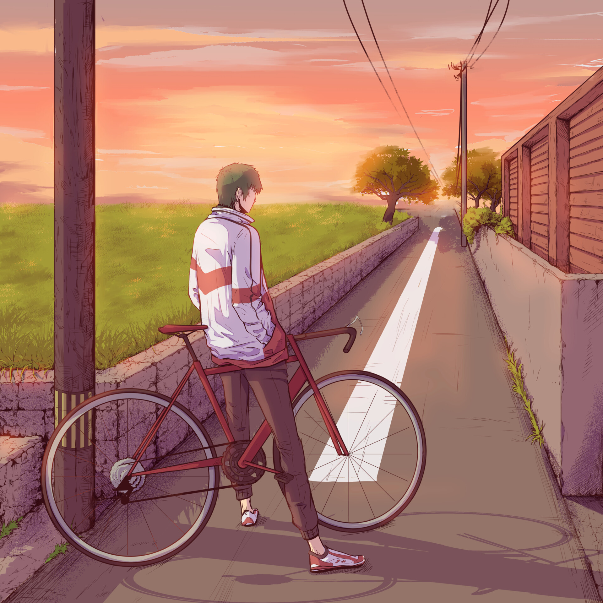 how to draw boy on bike