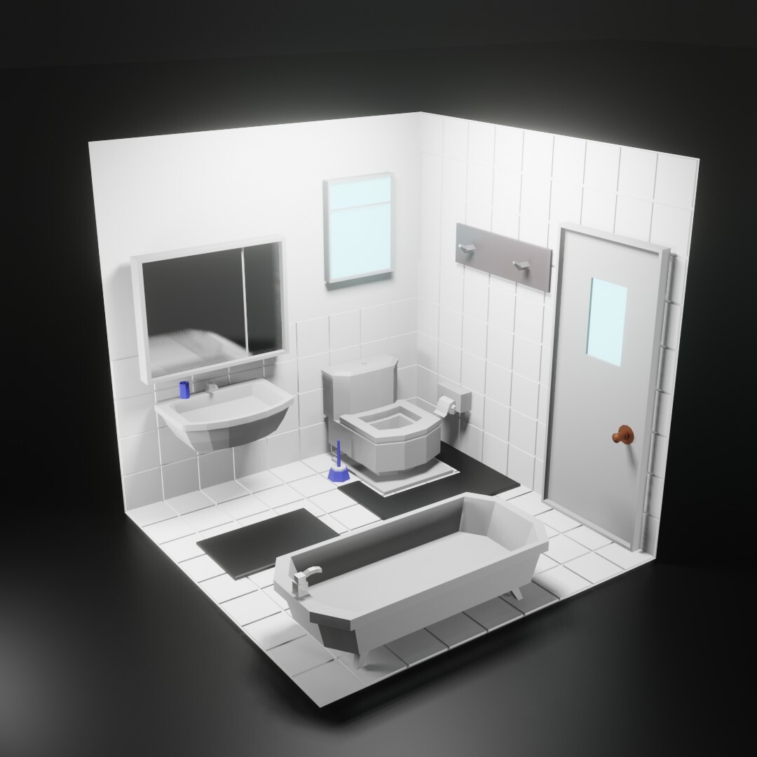 ArtStation - Low Poly Bathroom Design