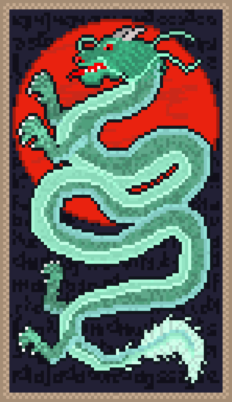 ArtStation - japanese dragon pixelart