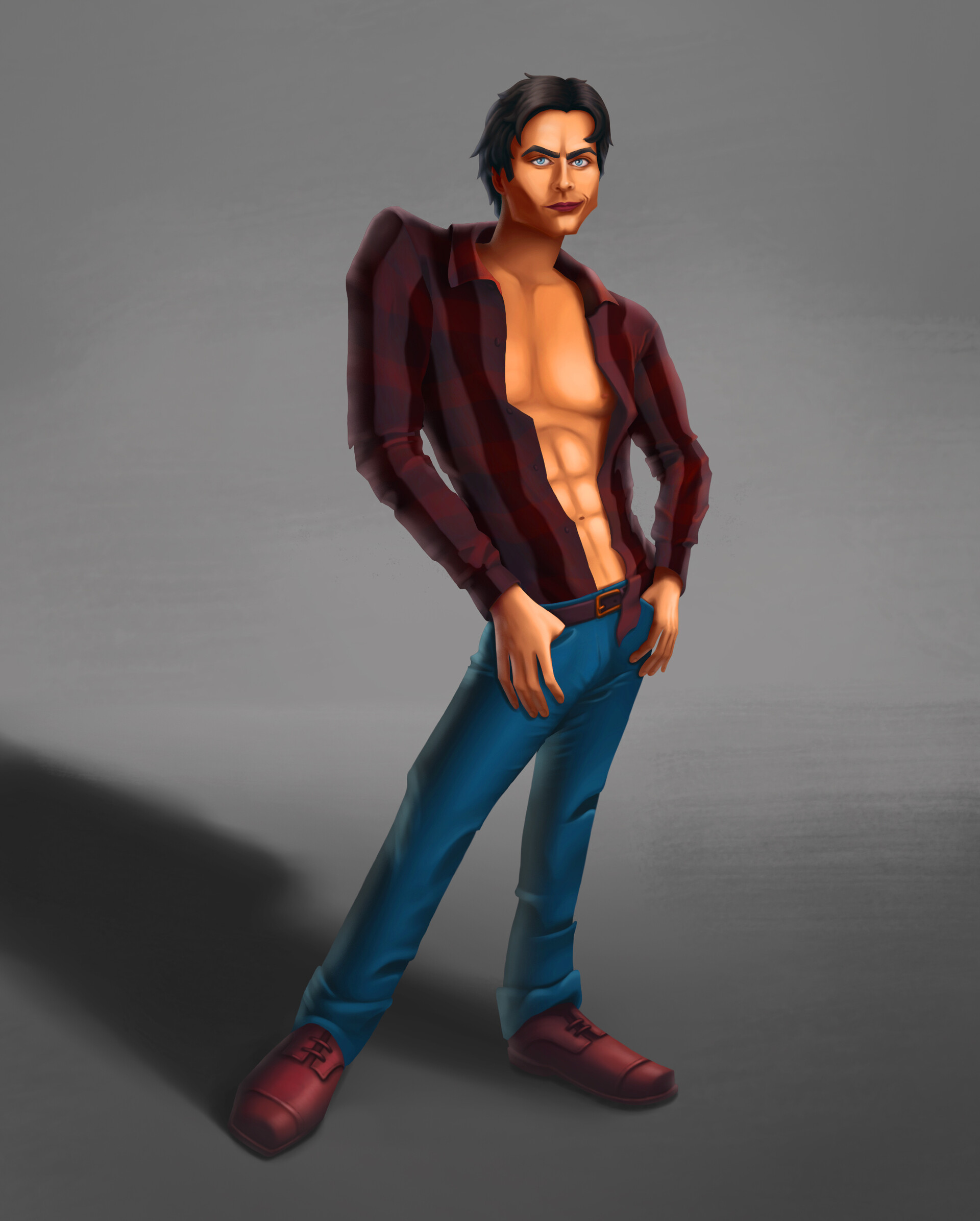 ArtStation - Damon Salvatore cartoonish
