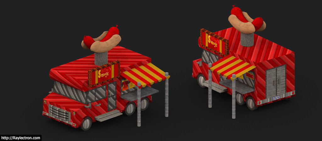 ArtStation - SAUSAGE JOES FOOD TRUCK (EXTERIOR) - PROP MODEL - ARTSTATION