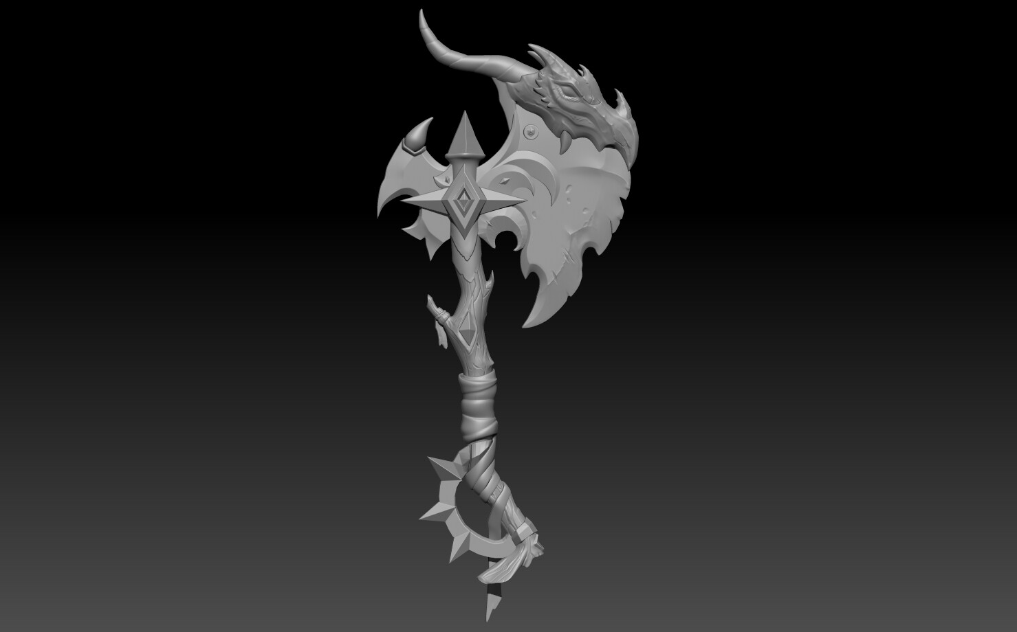 ArtStation - Stylized Dragon Axe (WIP)