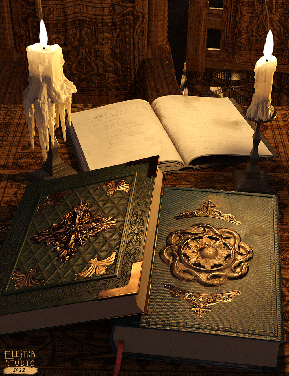 ArtStation - Fantasy books Promo renders for Feng