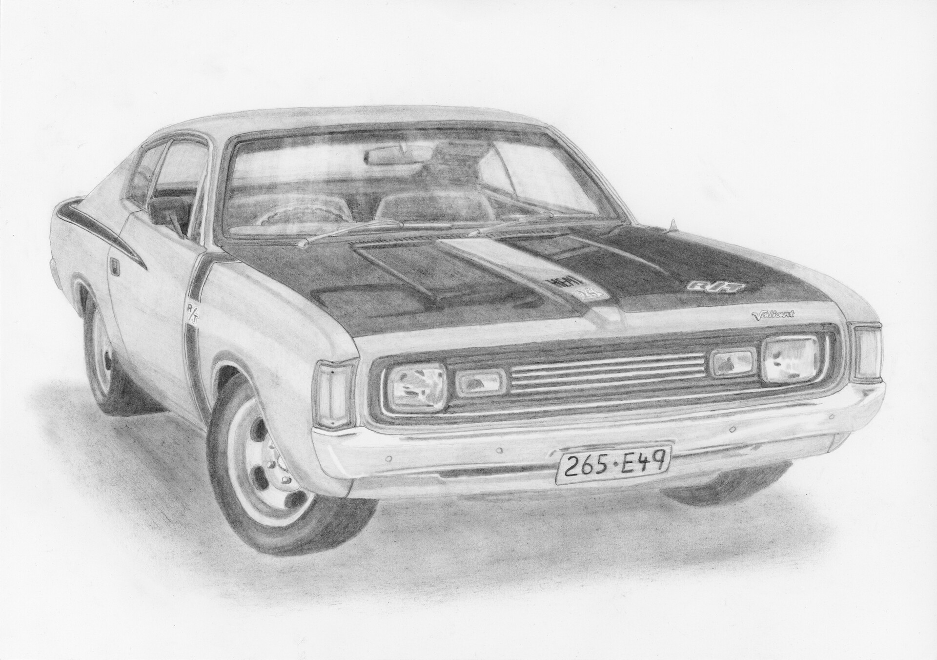 ArtStation - Pencil Drawing - Valiant VH Charger RT E49