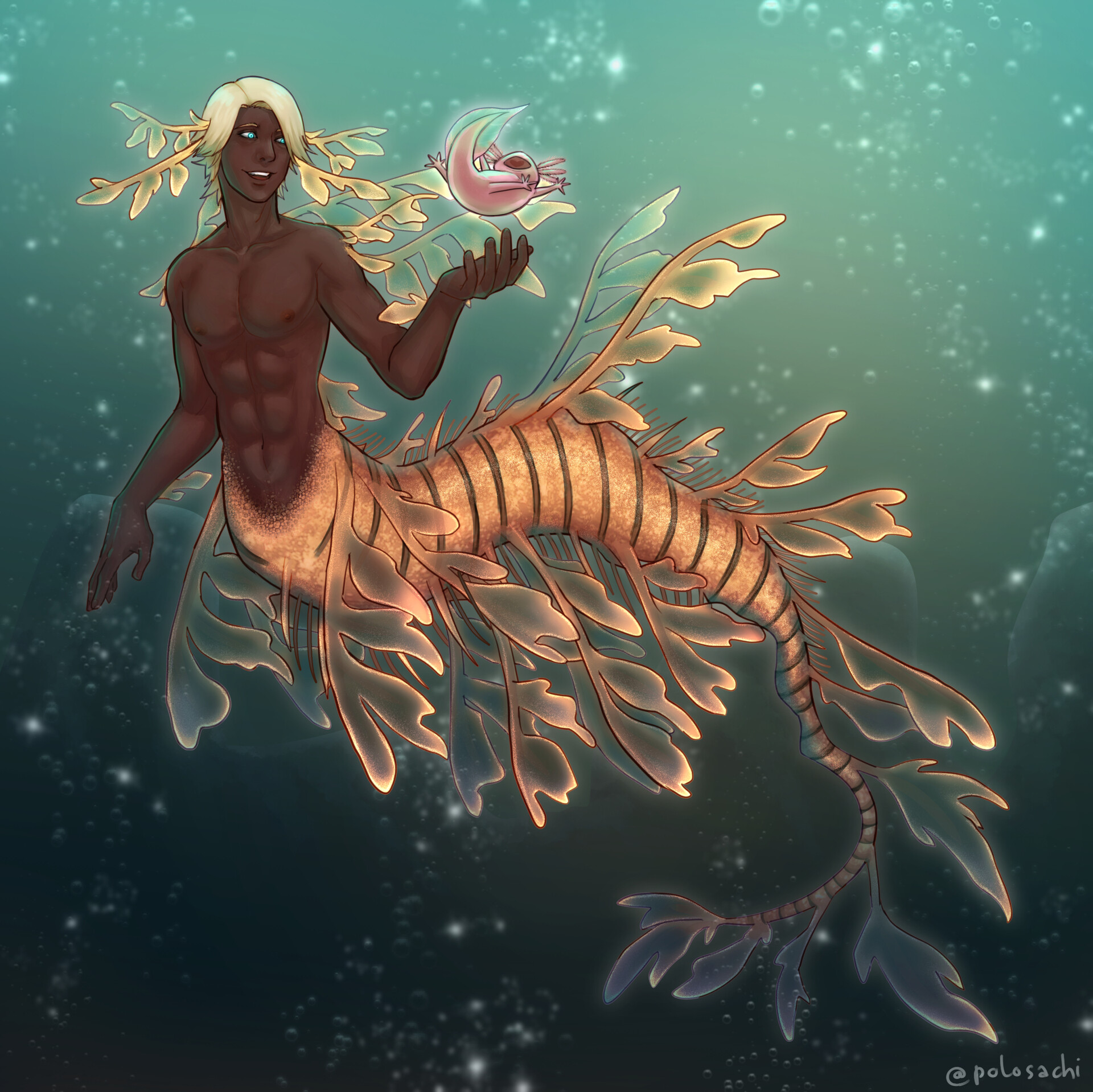 ArtStation - (Commission) Leafy Seadragon Merman