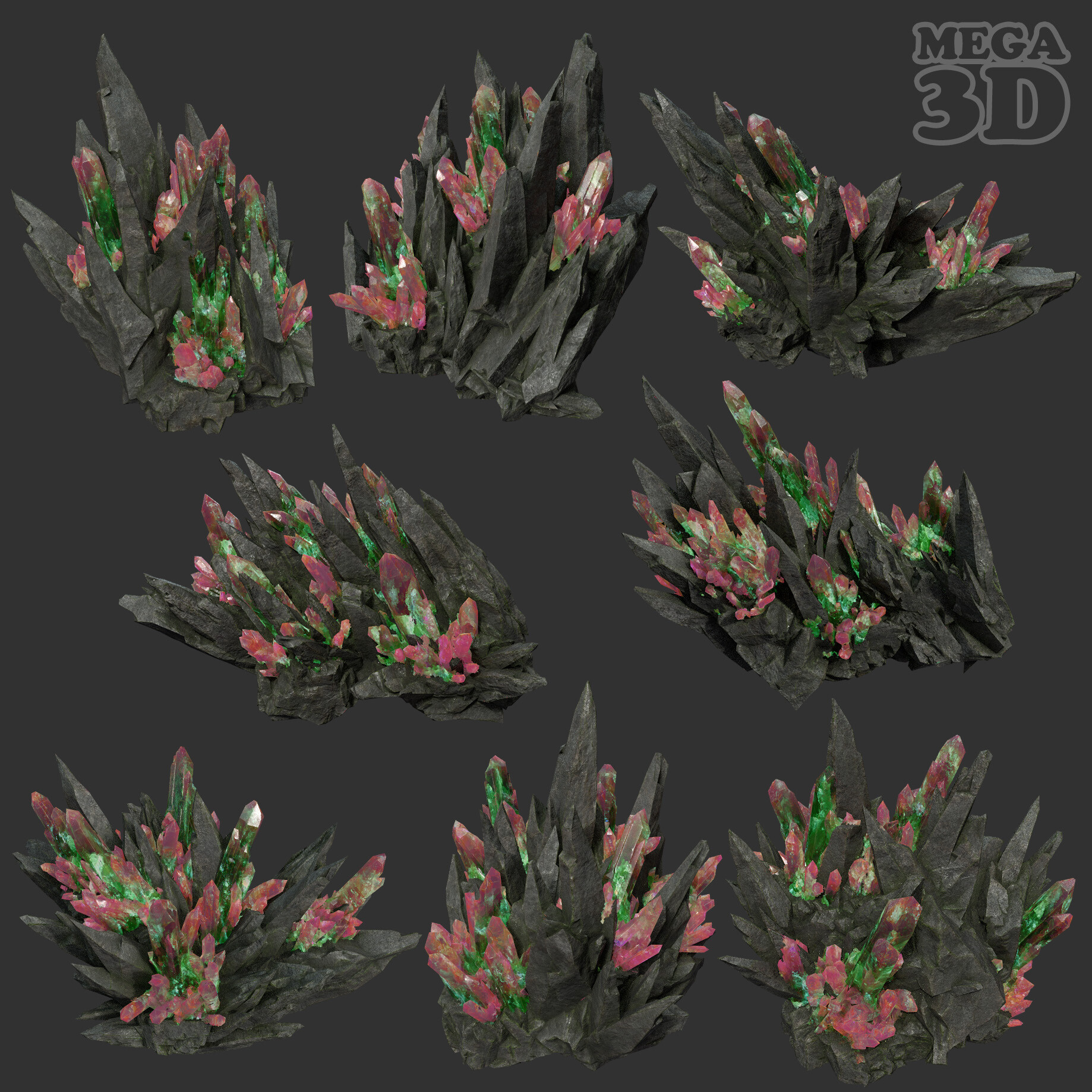 ArtStation - Spiky Mine Rock Mineral 220630 - Ultra HD 16K Textures