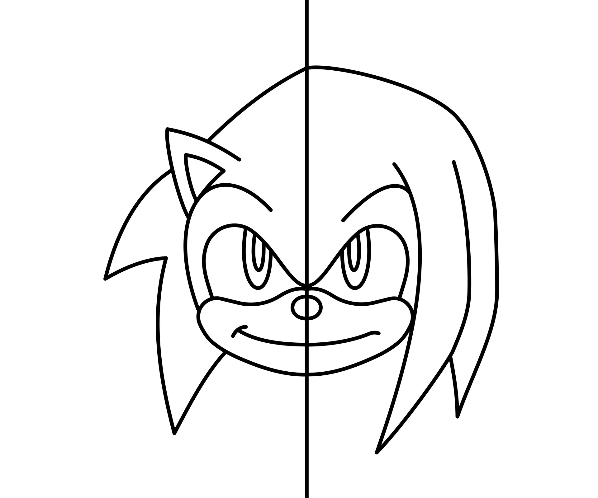 how to draw knuckles from sonic step by step