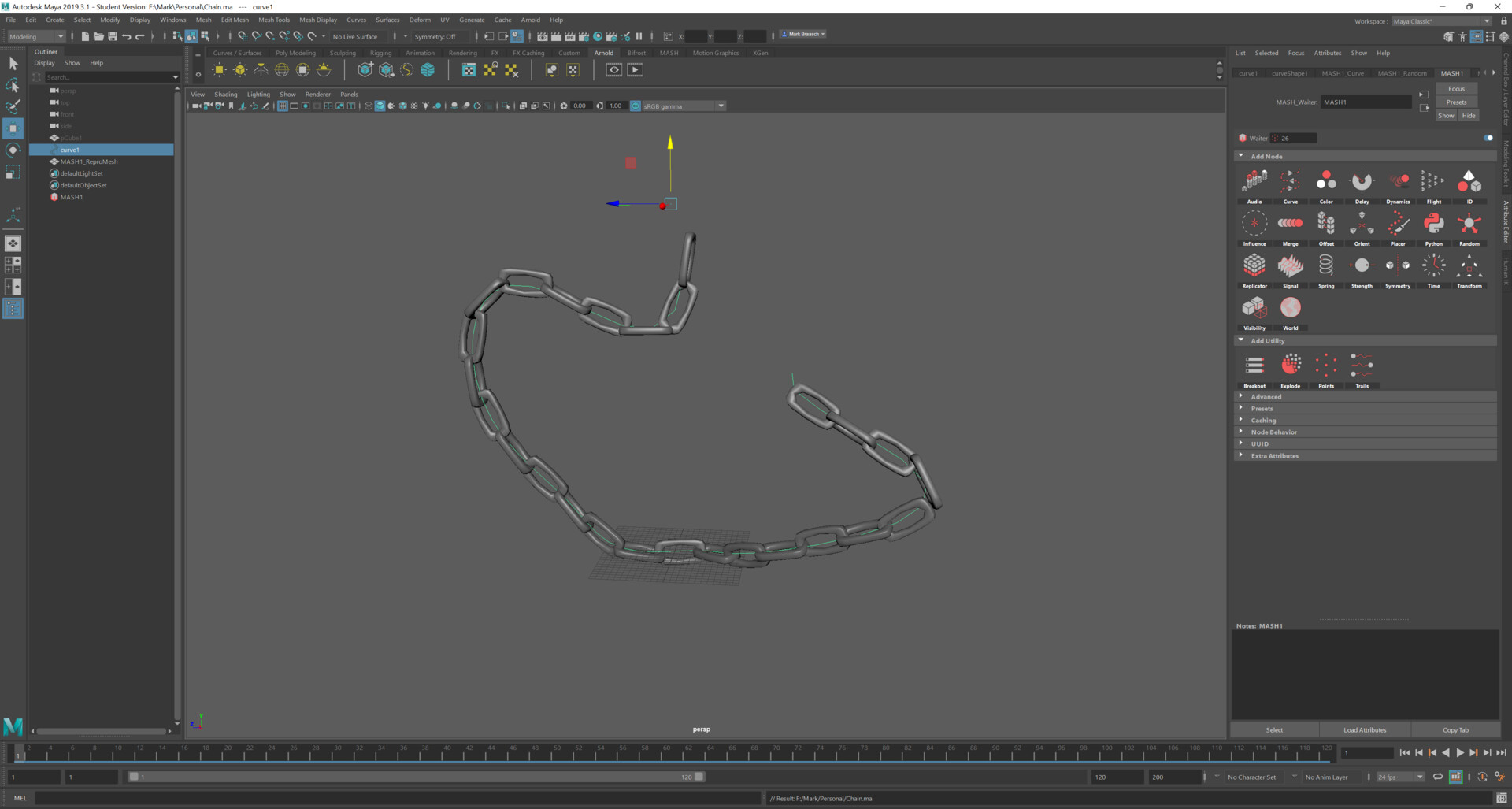Mark Braasch - Maya- Procedural Low Poly Chain Asset