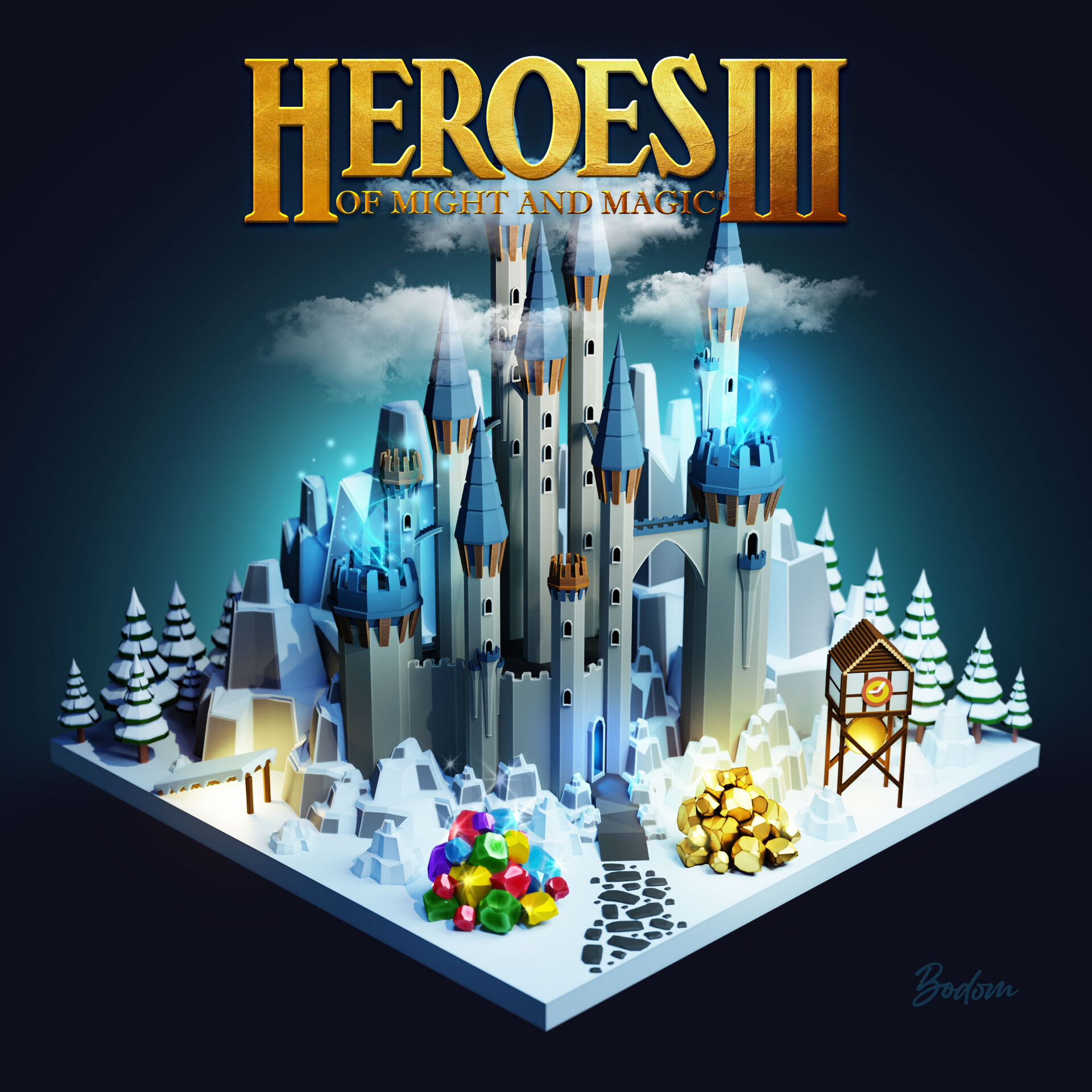 ArtStation - Heroes of Might & Magic 3 Tribute- Low Poly Tower