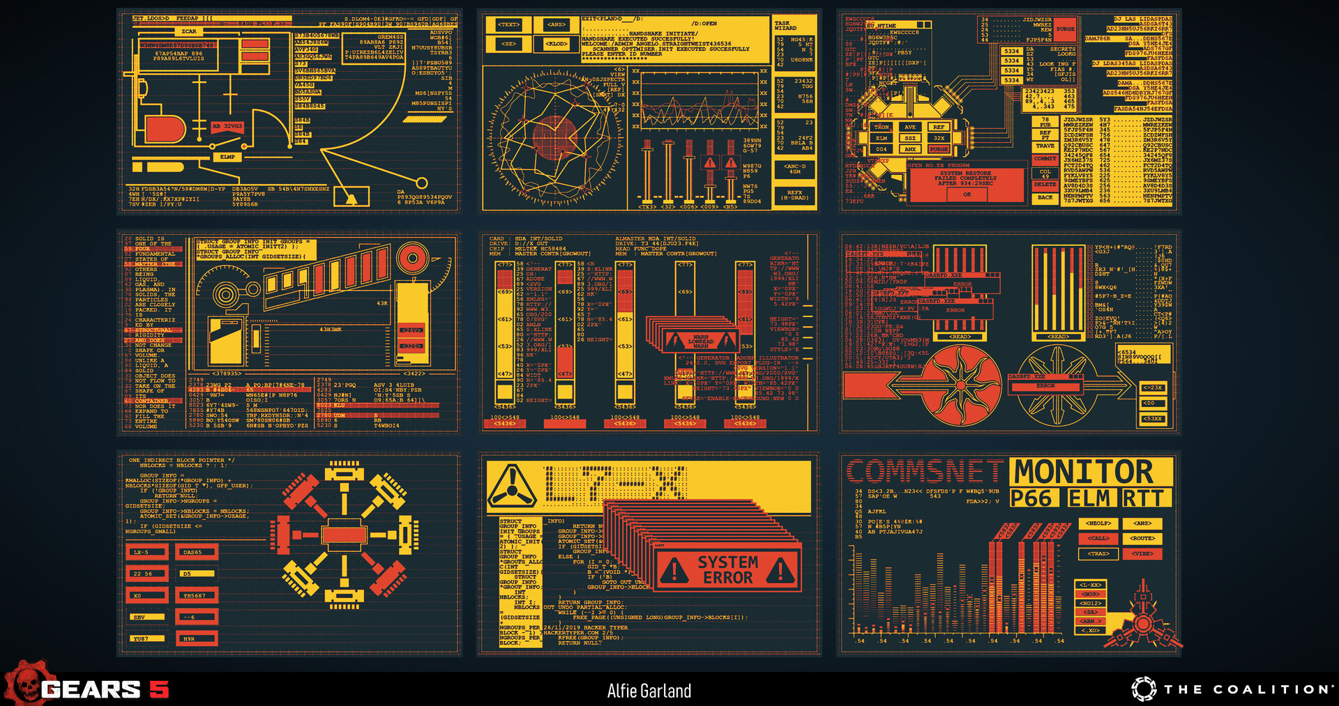 Alfie Garland - Gears 5: various signage and graphics