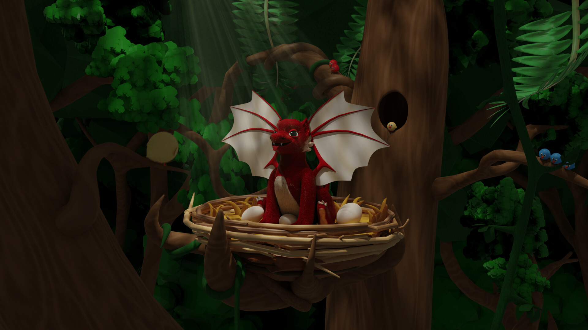 ArtStation - Red dragon chillin :D