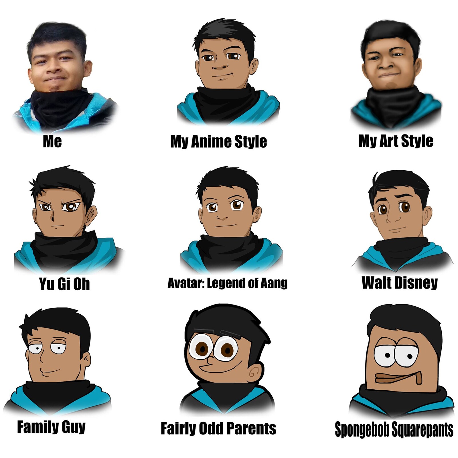 Imam Zainal Mutaqin - Different Art Style of Self Portrait