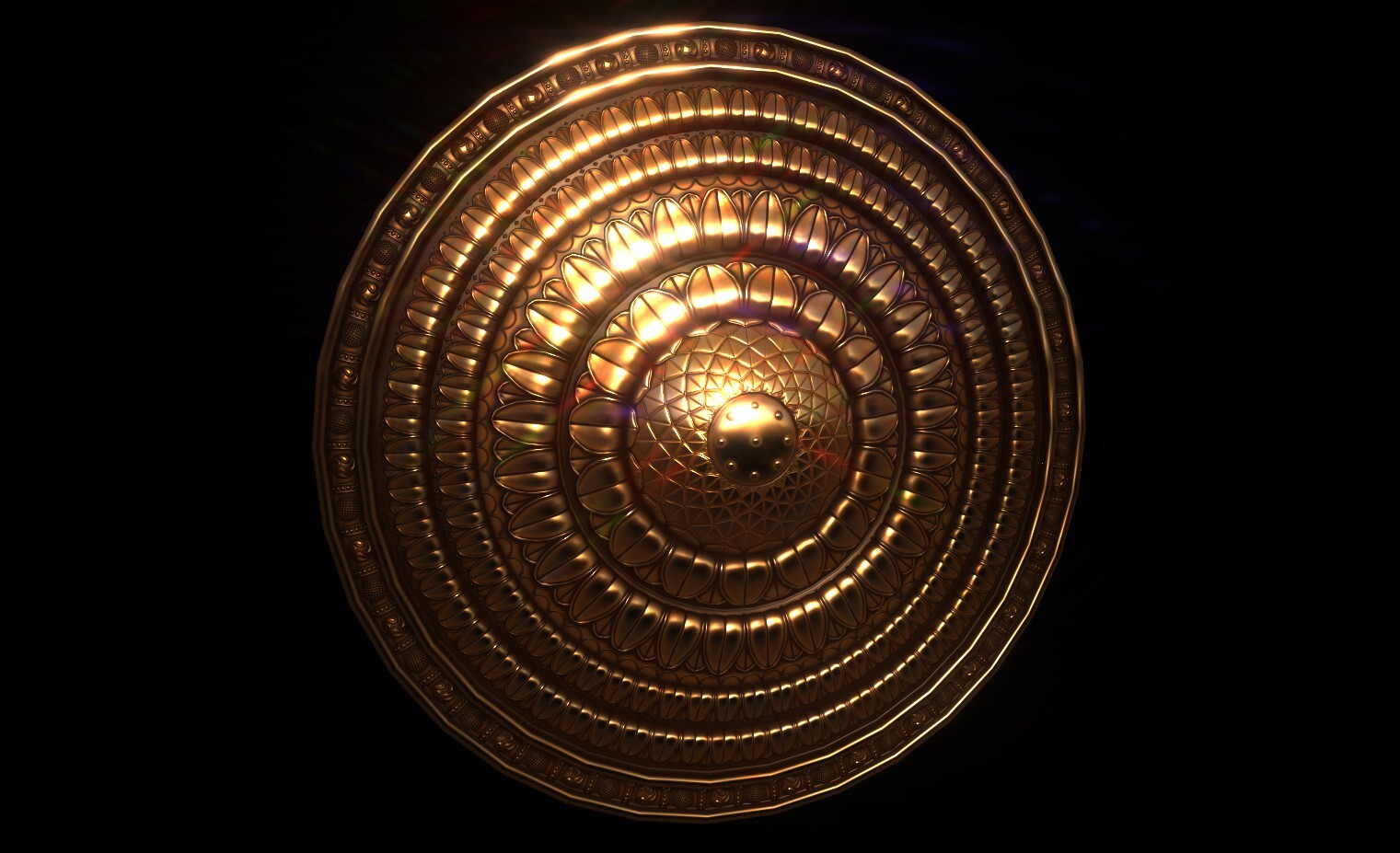 ArtStation - wall decorative flower shield