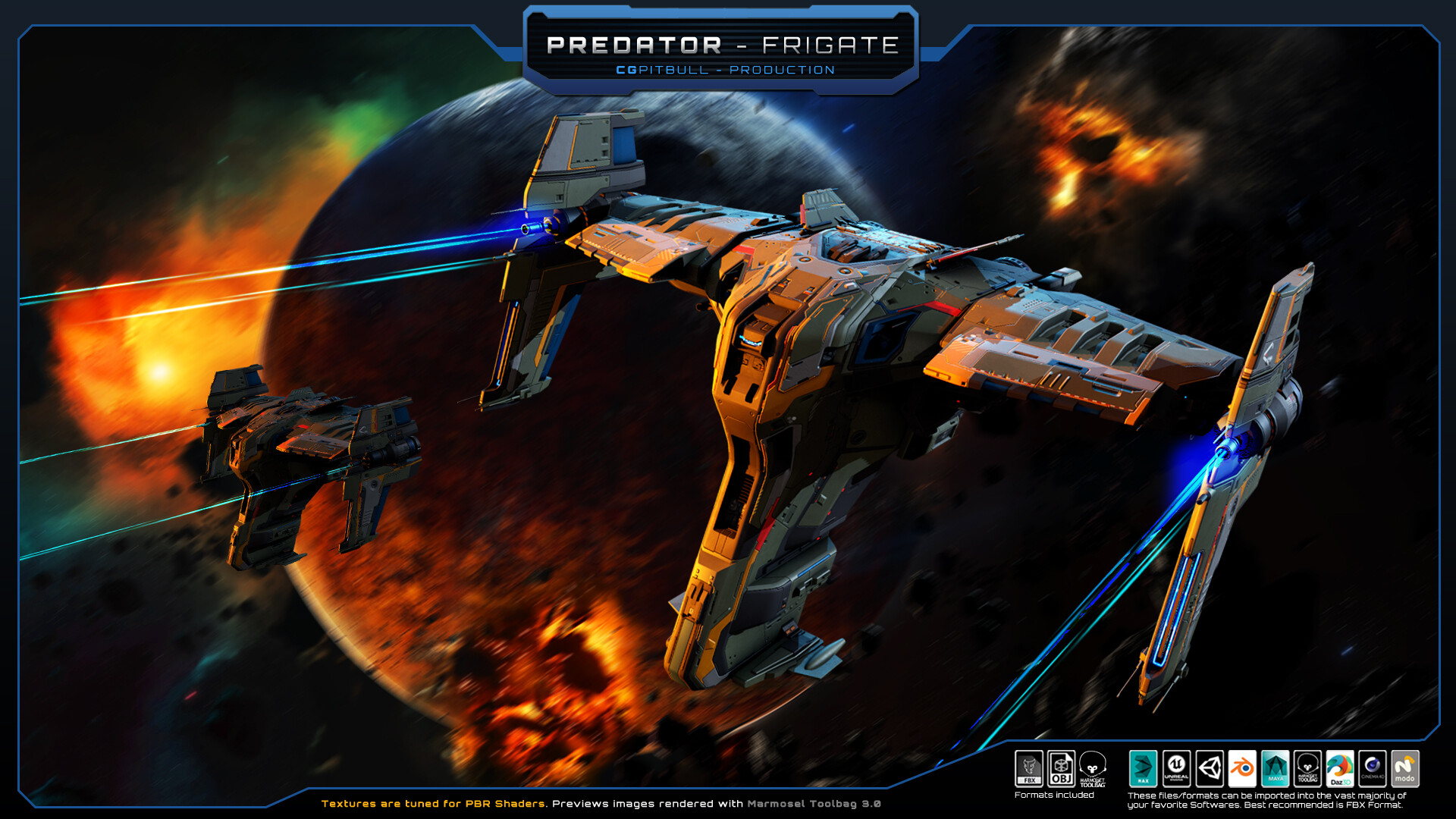 ArtStation - PREDATOR Frigate Spacecraft