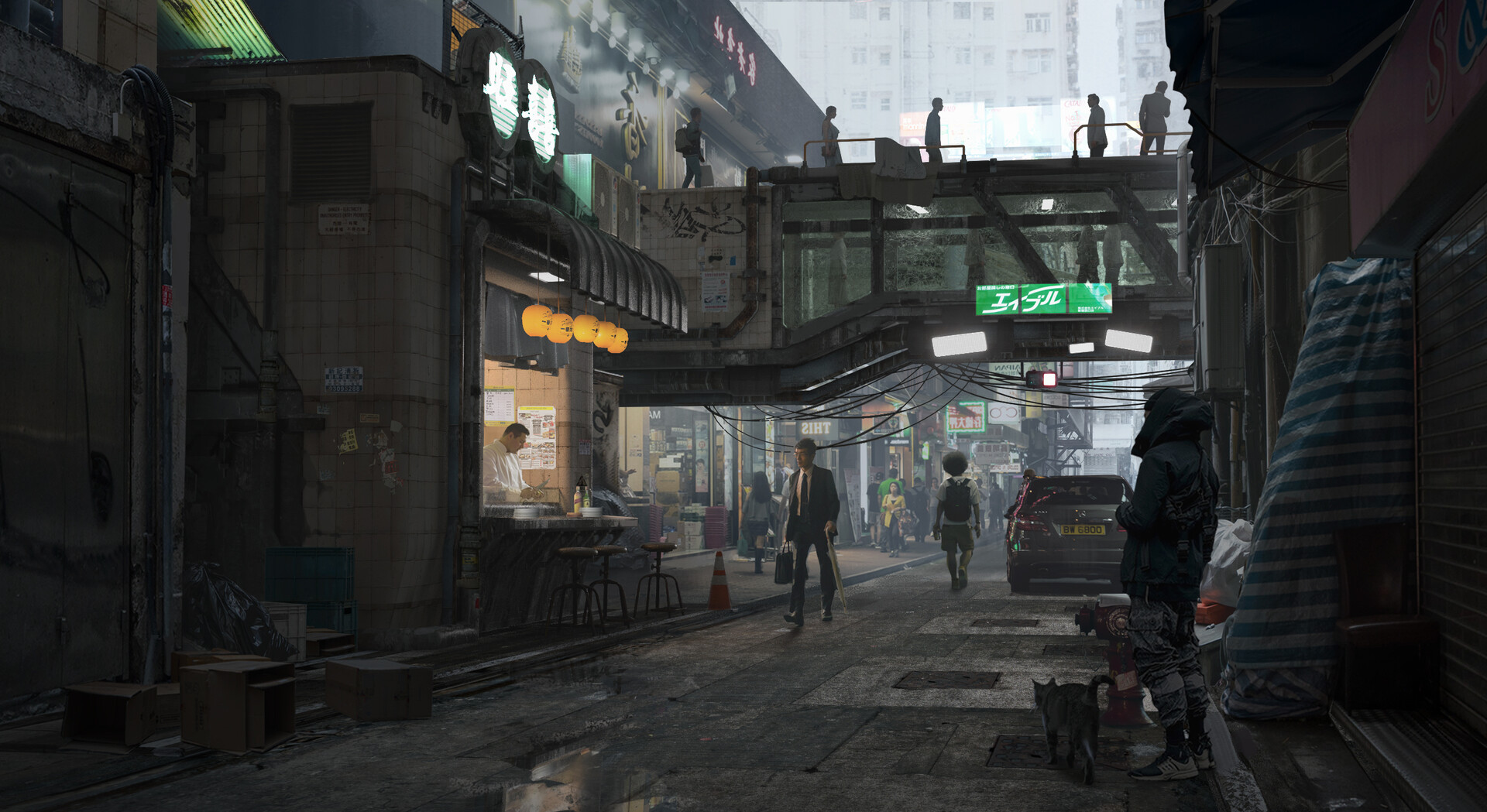 ArtStation - cyberpunk alleyway